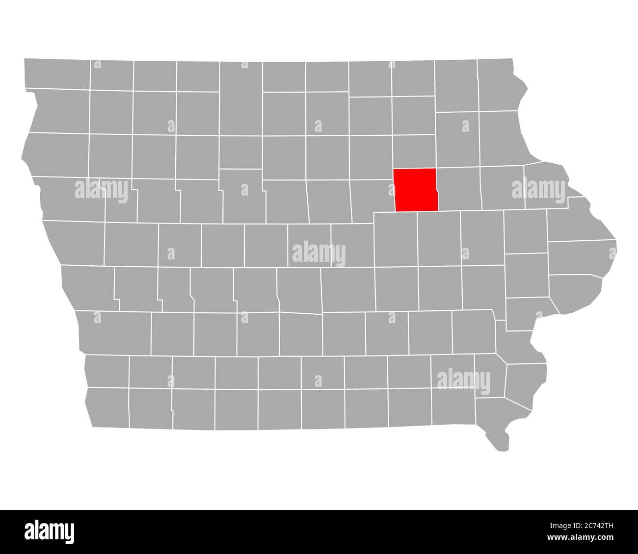 Map of Black Hawk in Iowa Stock Photo - Alamy