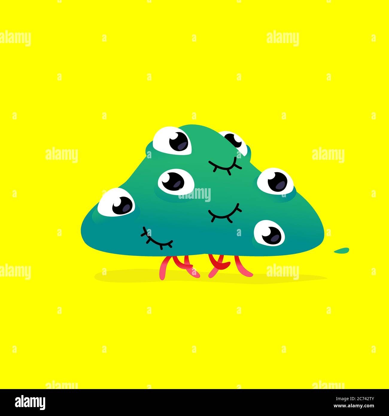 Illustration of a cute, lovely monster character. Vector. Mascot for ...