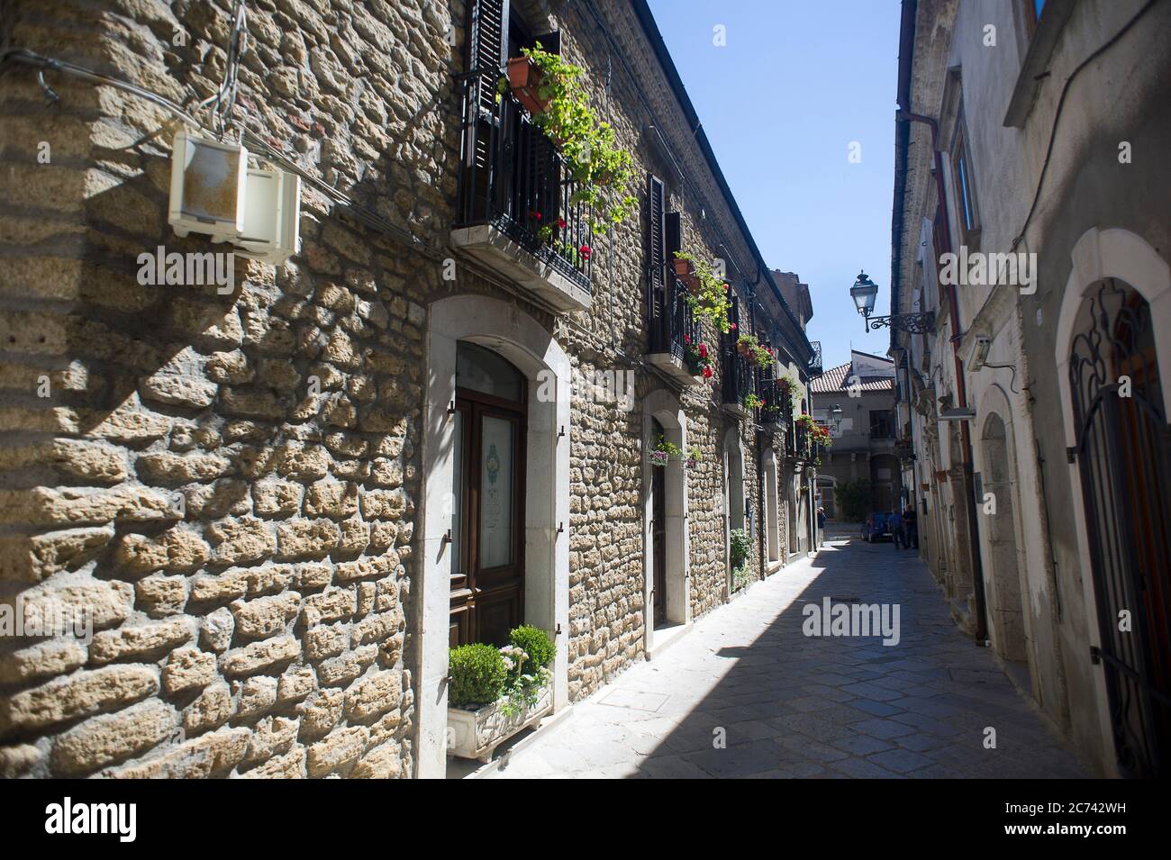 Europe, Italy, Basilicata, Acerenza, alleys of the medieval town Stock ...
