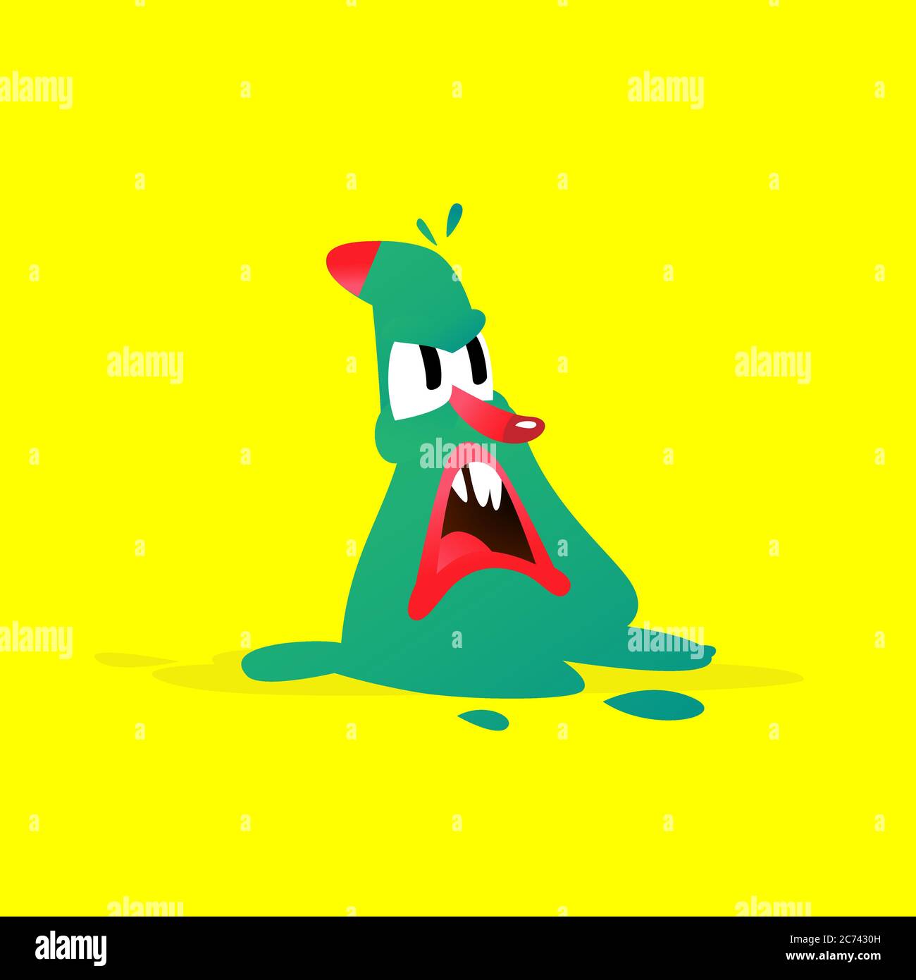 Illustration of a cute, lovely monster character. Vector. Mascot for ...