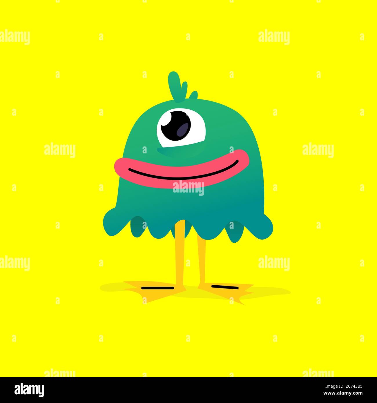Illustration of a cute, lovely monster character. Vector. Mascot for ...