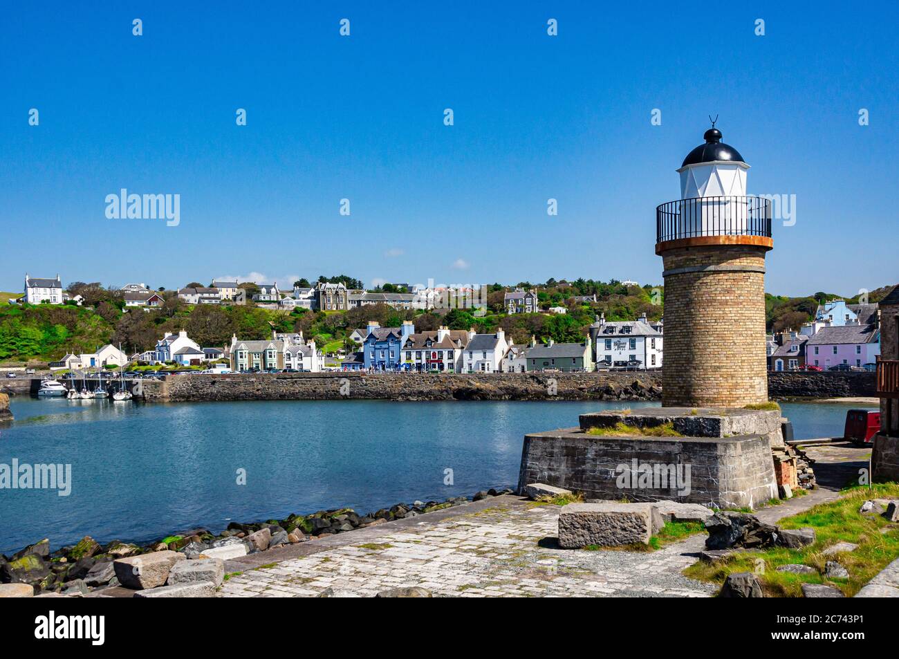 Harbour area in small town Portpatrick in Dumfries and Galloway ...