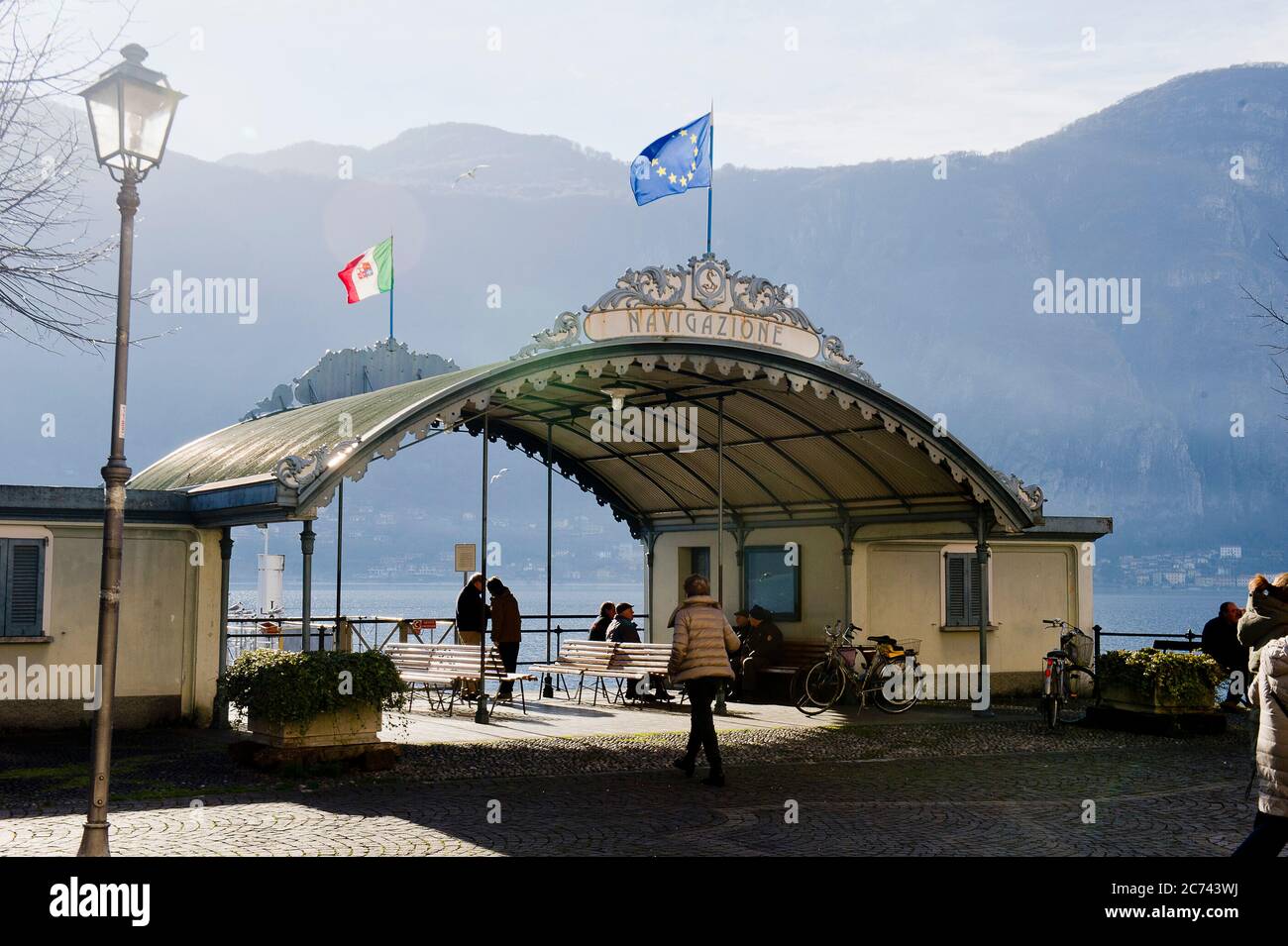 Europe, Italy, Lombardy, Lago Lario, Lago Como, Lecco branch. Mandello ...