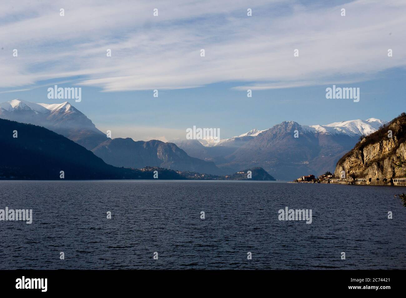Europe, Italy, Lombardy, Lago Lario, Lago Como, Lecco branch. Alpes ...