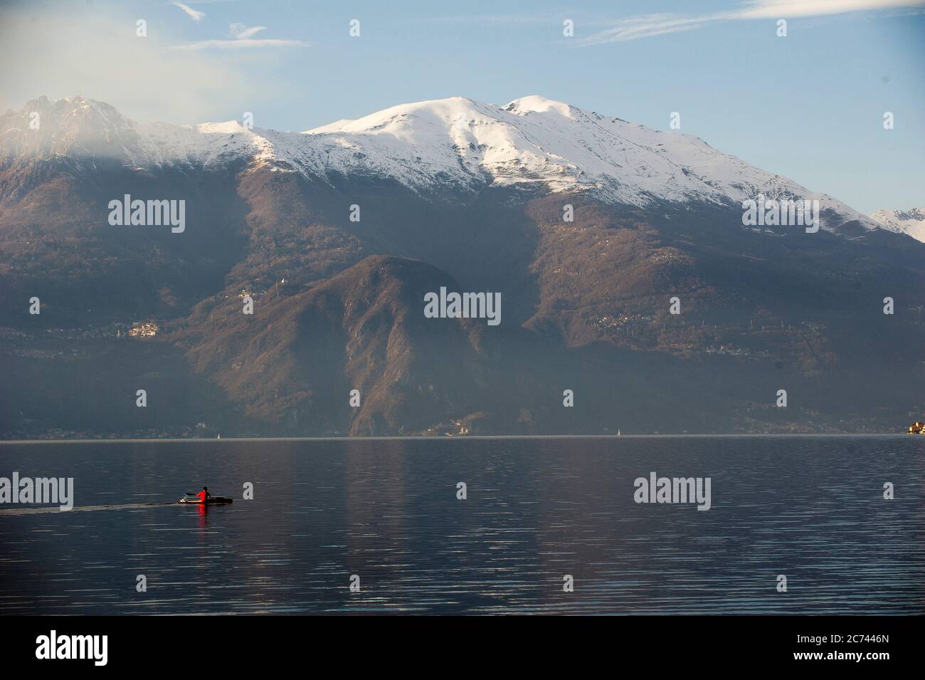 Europe, Italy, Lombardy, Lago Lario, Lago Como, Lecco branch. Alpes ...