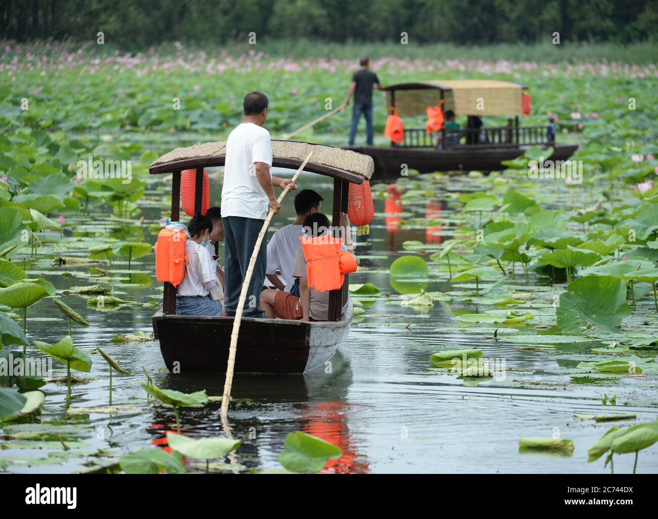 Tieling, China's Liaoning Province. 13th July, 2020. Tourists take ...