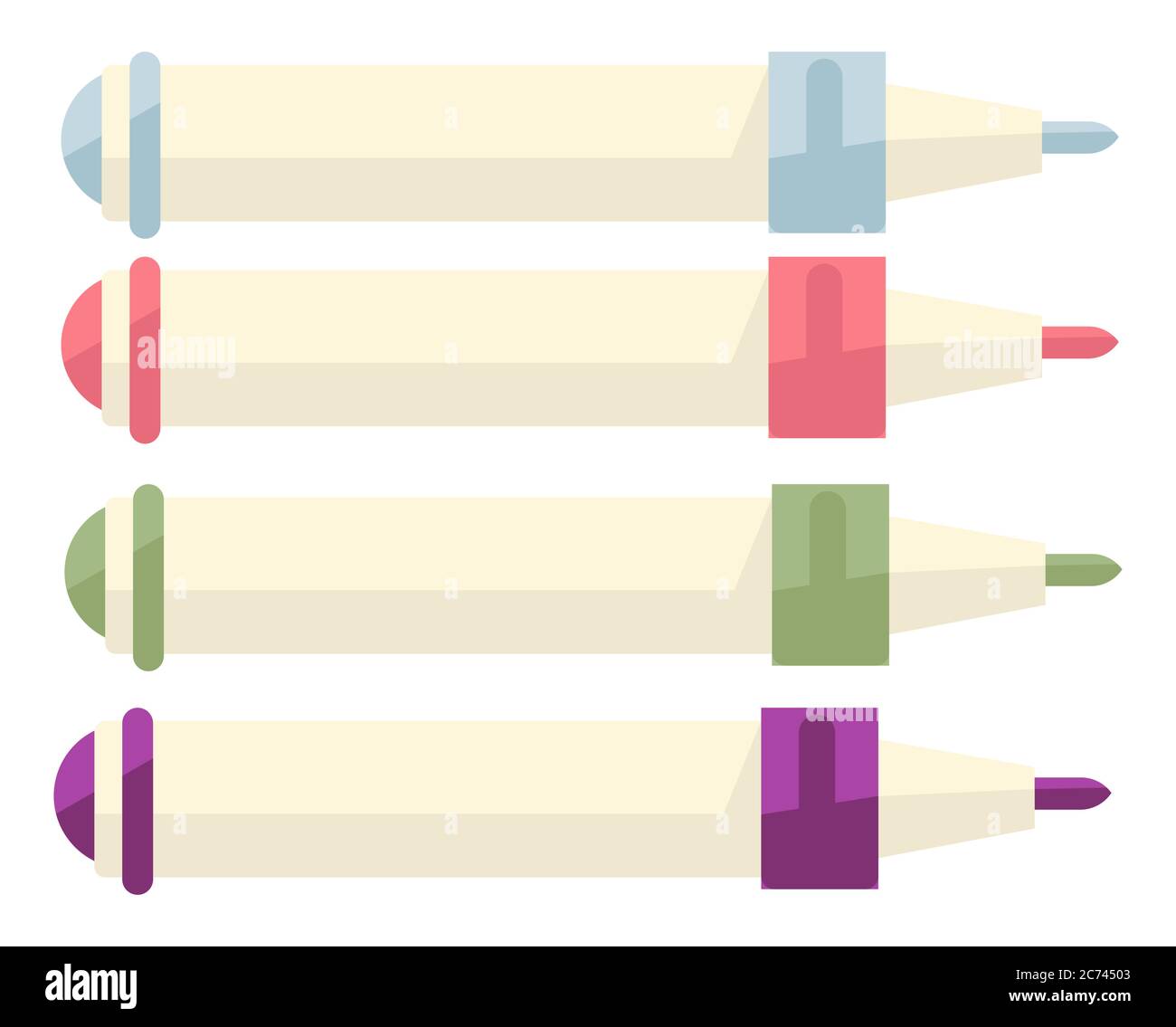 Colorful markers or highlighters, office or school supplies Stock ...