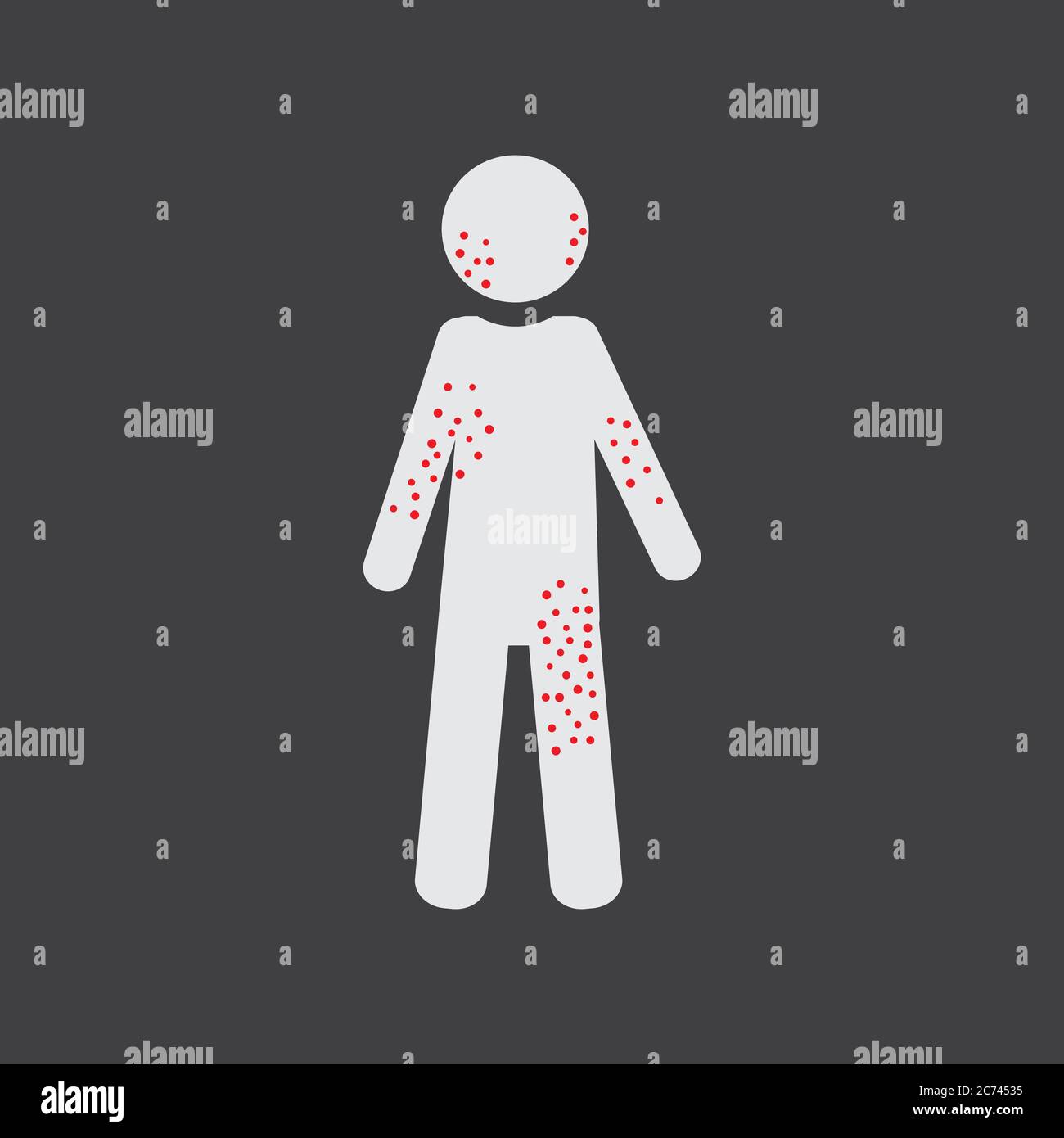 Rash male icon. Body rash icon. Medicine or antibiotic side effect ...