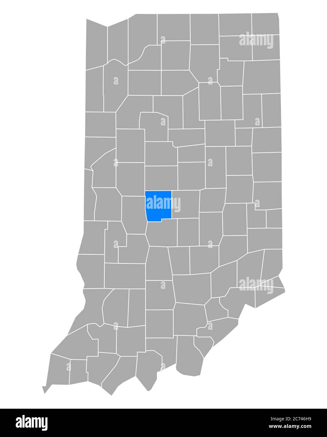 Map of Hendricks in Indiana Stock Photo - Alamy