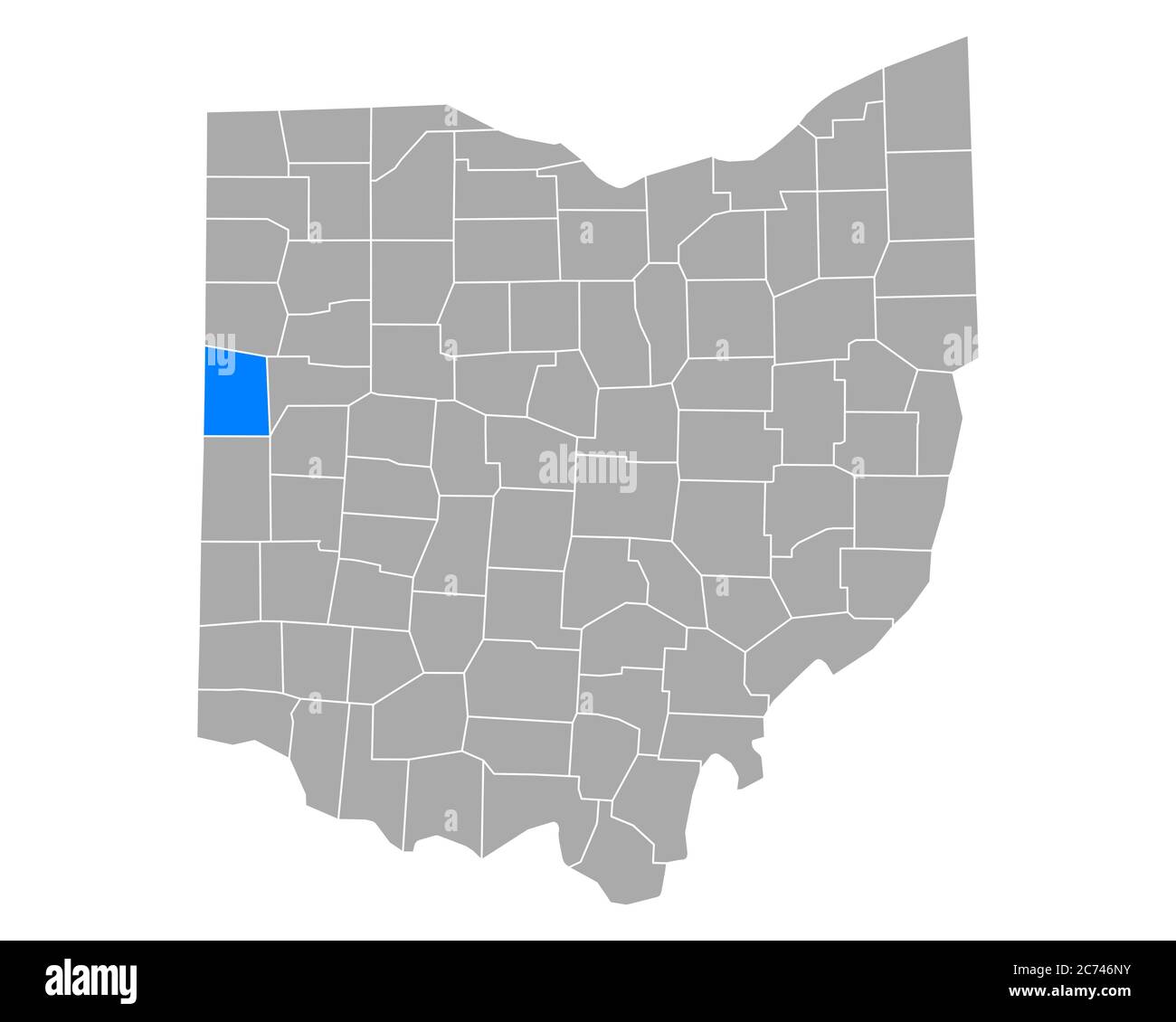 Map of Mercer in Ohio Stock Photo - Alamy