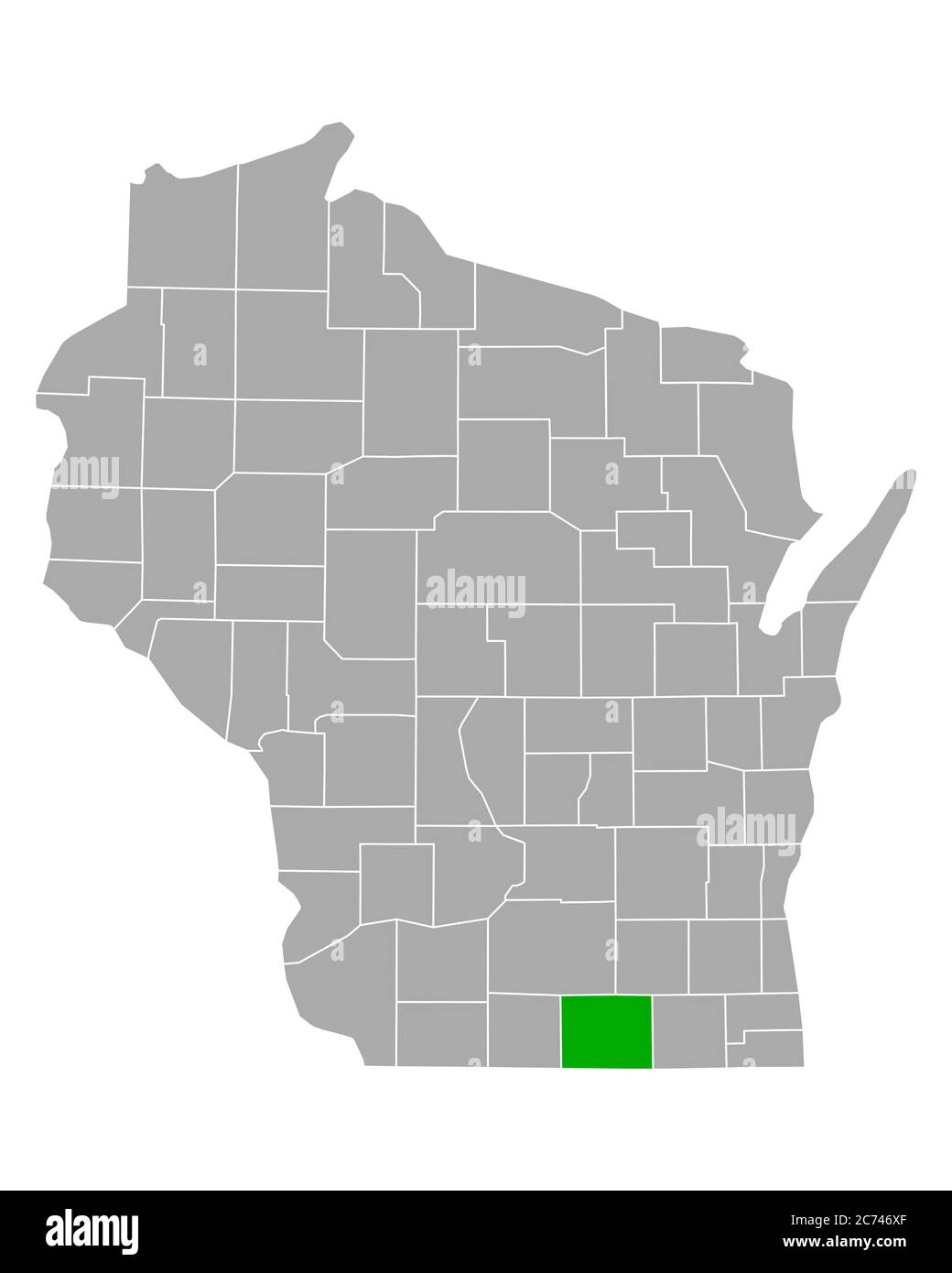 Map of Rock in Wisconsin Stock Photo - Alamy