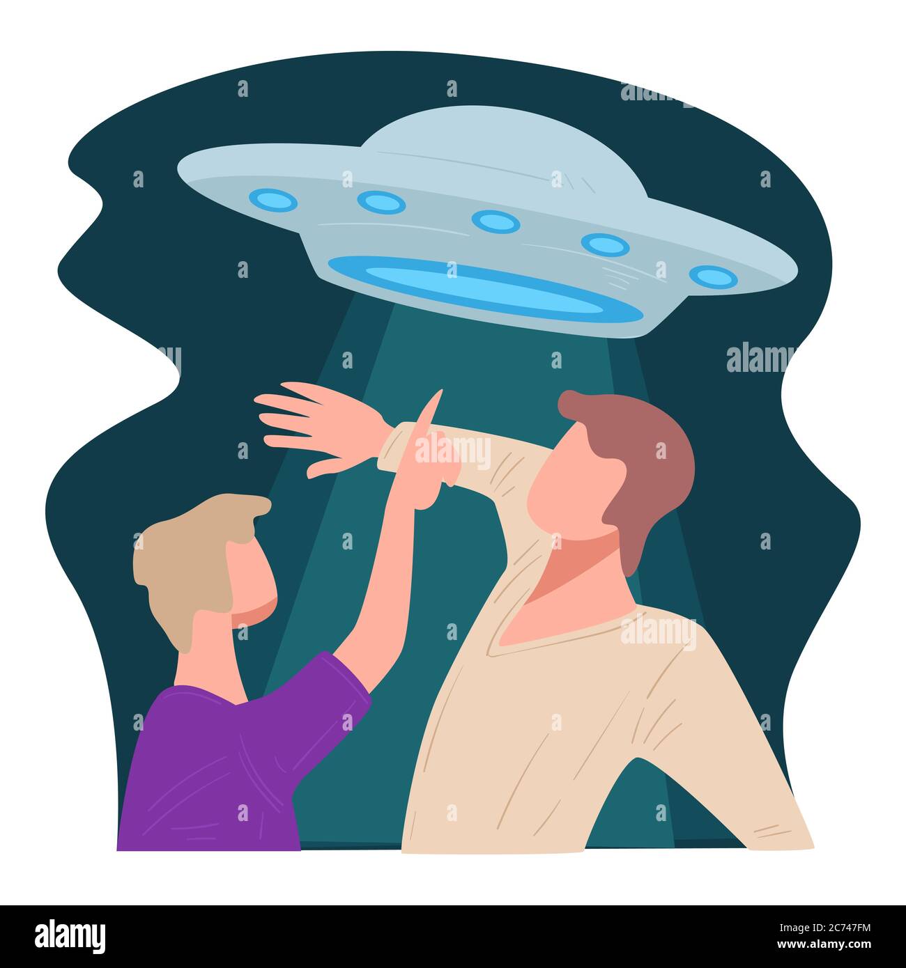 Woman pointing at sky Stock Vector Images - Alamy