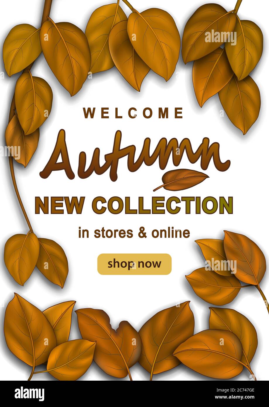 Autumn special offer banner with semi realistic autumn leaves in fall ...