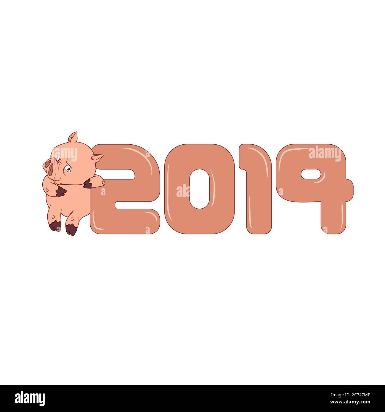 Pig leaning Stock Vector Images - Alamy
