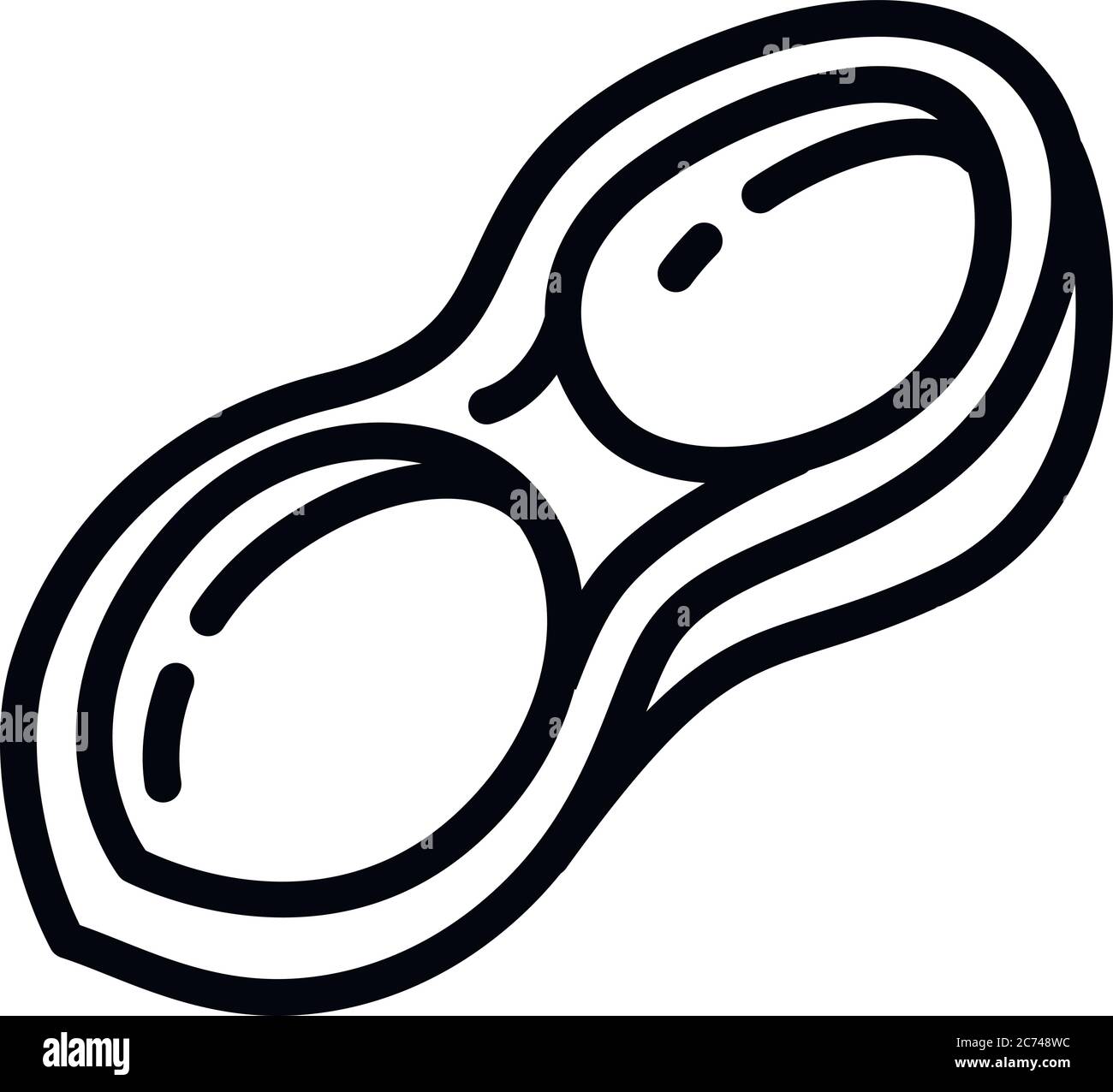 Half peanut shell icon. Outline half peanut shell vector icon for web ...