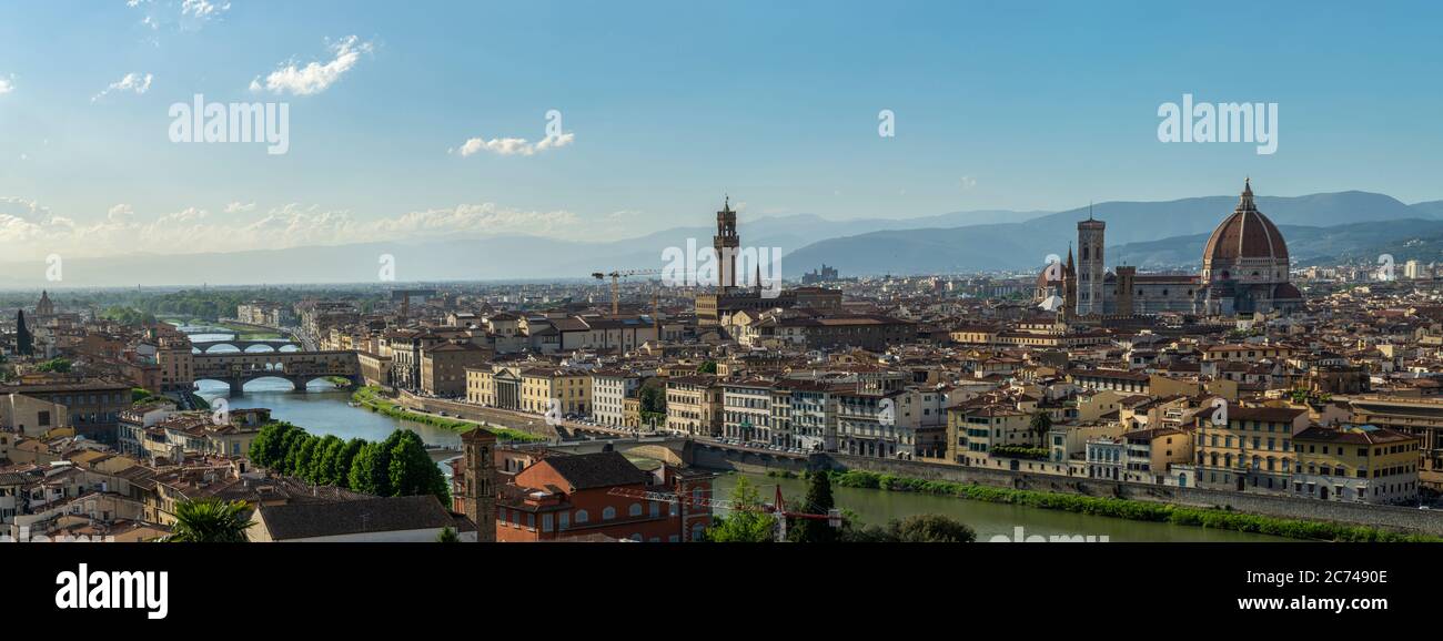 Panorama of firenze, view from the Michelangelo piazza in Firenze Stock ...