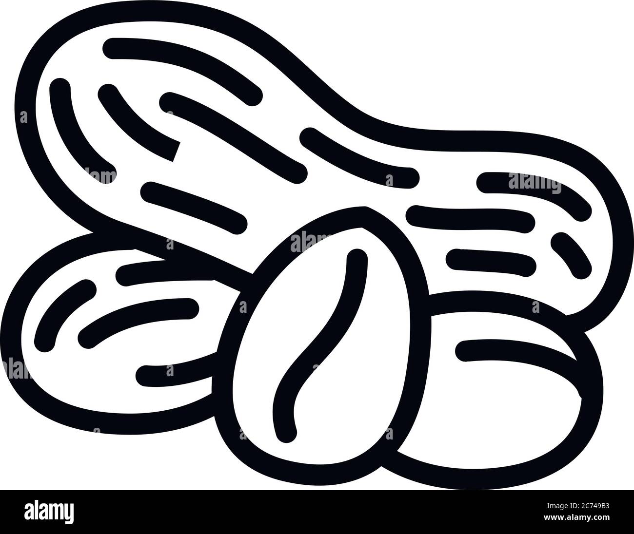 Eco peanut icon. Outline eco peanut vector icon for web design isolated ...