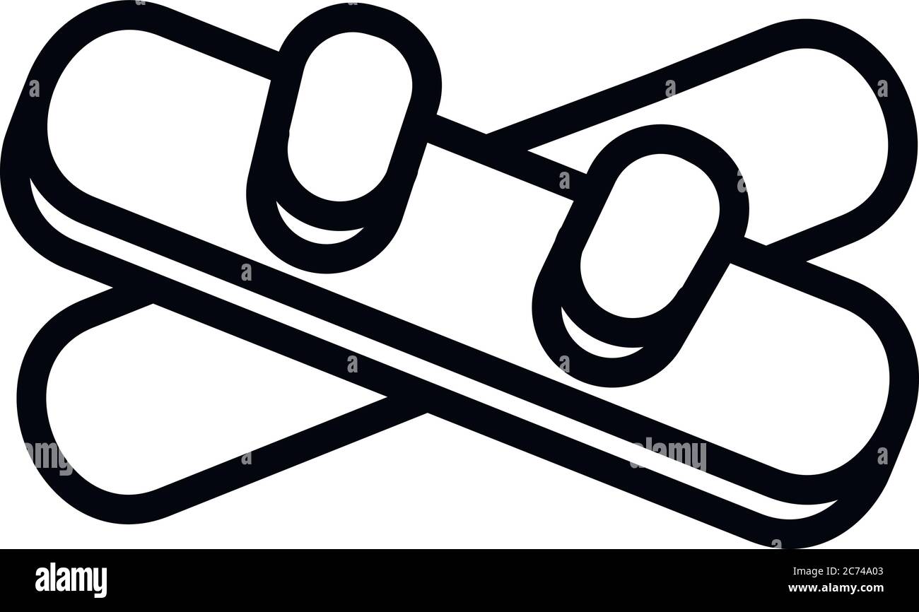 Snowboard icon. Outline snowboard vector icon for web design isolated ...