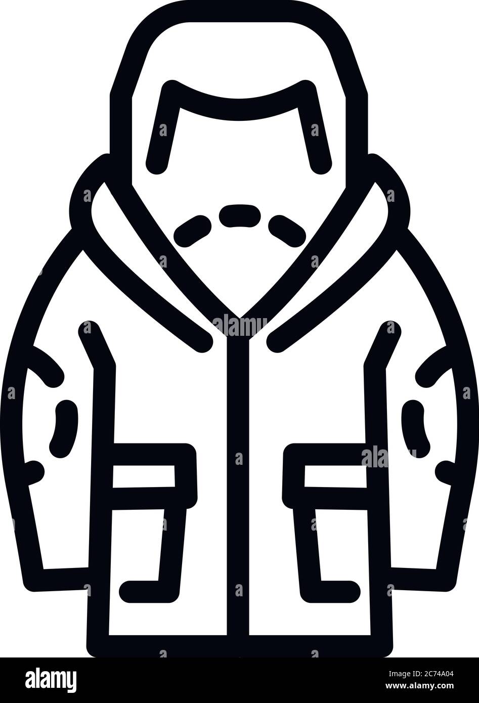 Ski jacket icon. Outline ski jacket vector icon for web design isolated ...