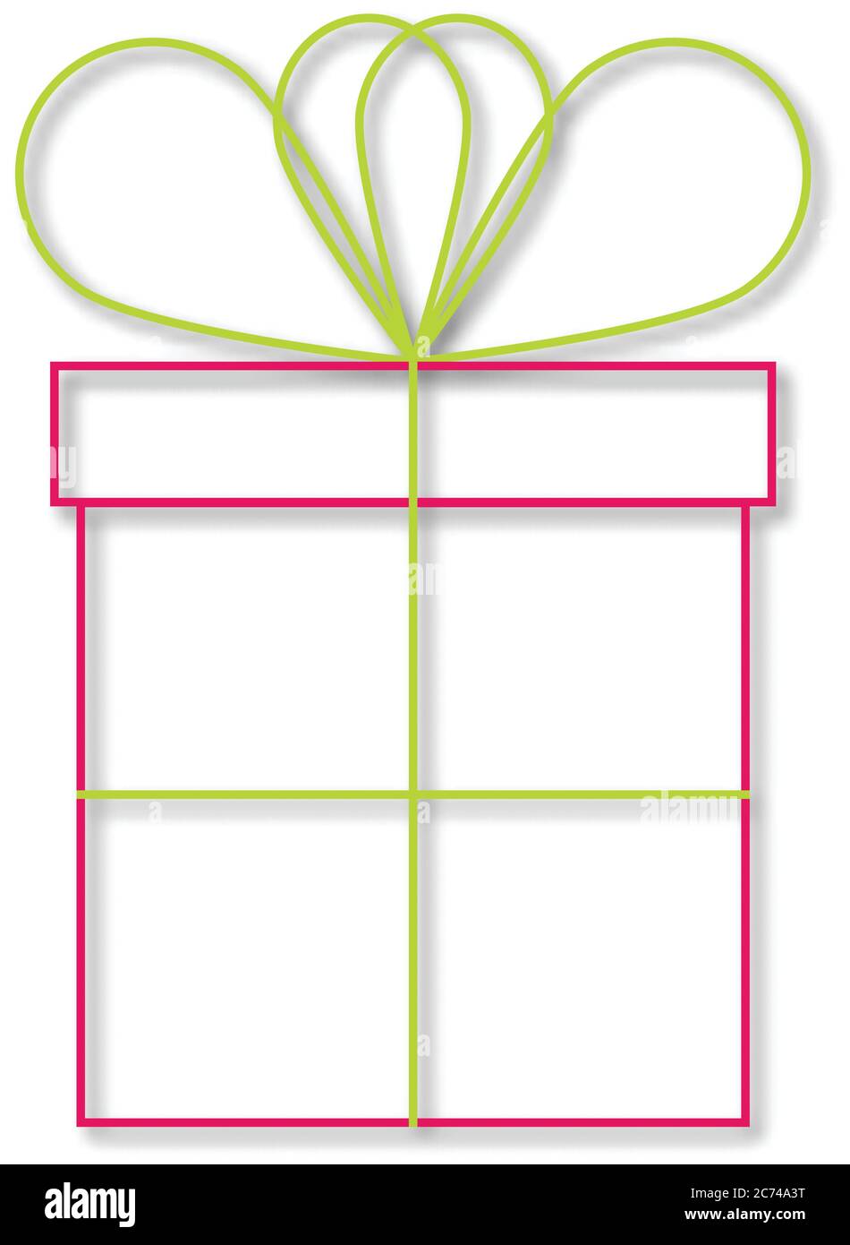 Present or gift box. Outline vector icon. 3d effect. Celebration ...
