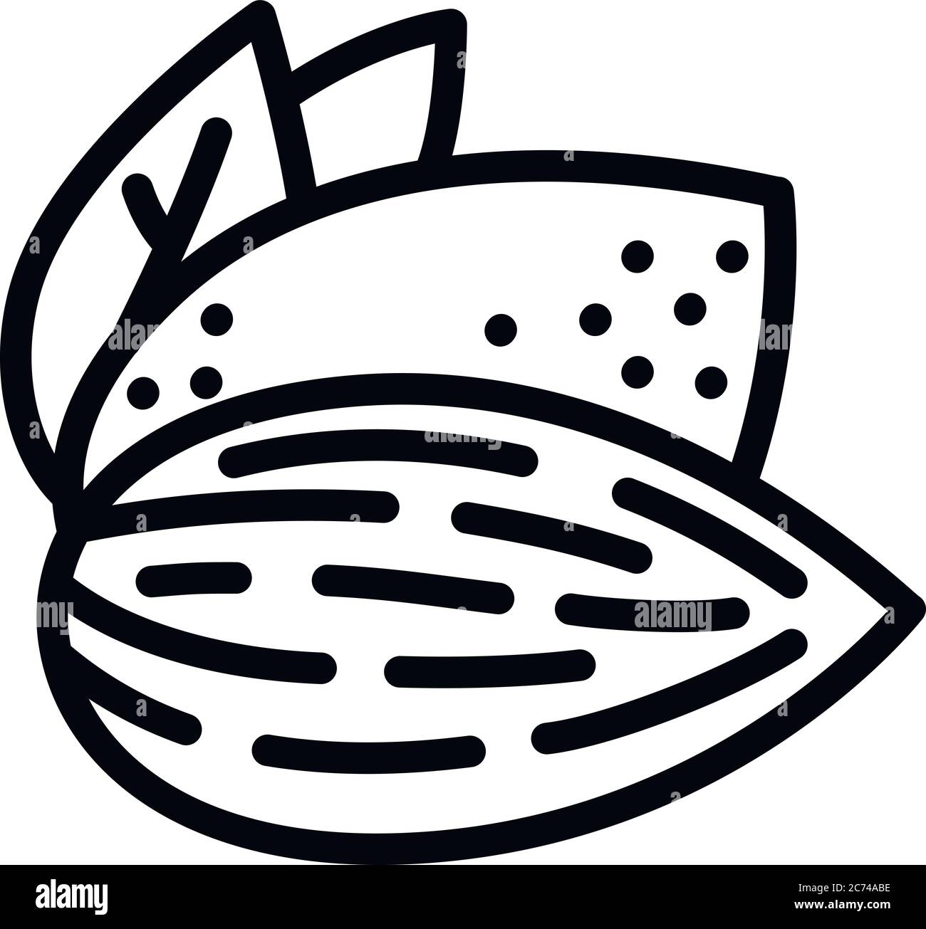 Almond icon. Outline almond vector icon for web design isolated on ...