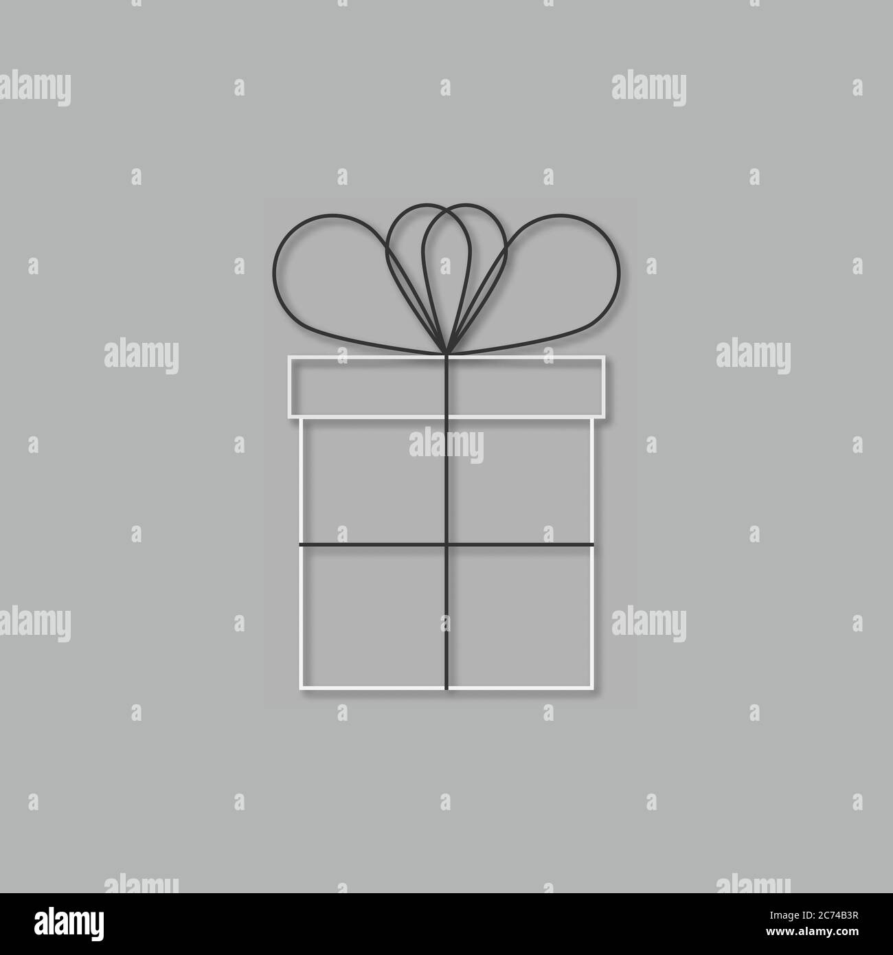 Present or gift box. Outline vector icon. 3d effect Stock Vector Image ...