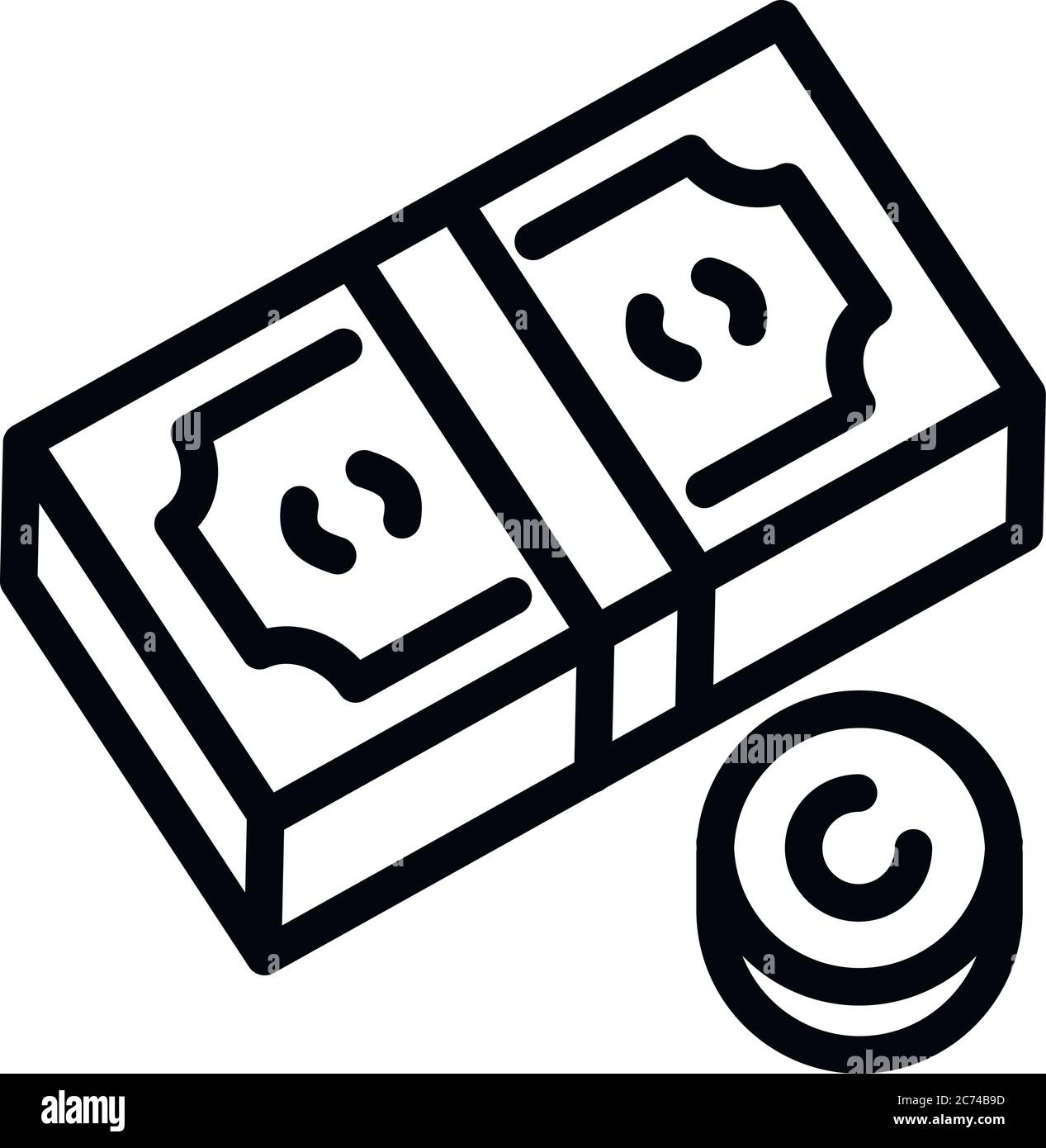 Money cash icon. Outline money cash vector icon for web design isolated ...