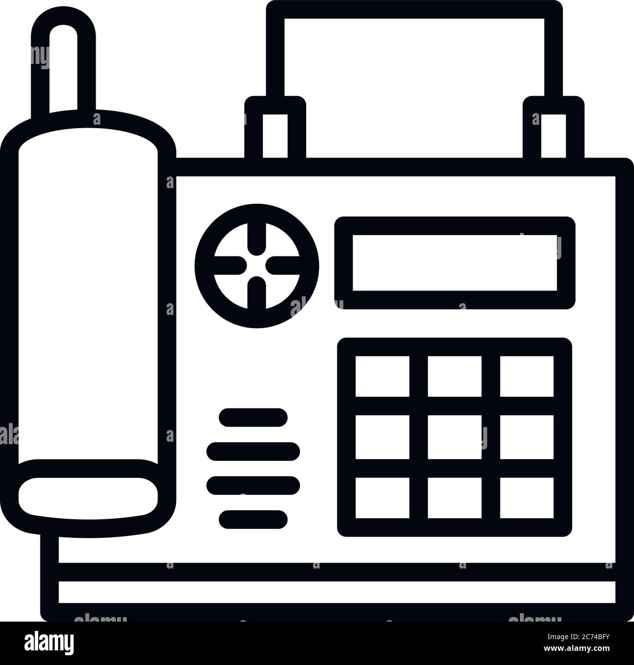 Fax phone icon. Outline fax phone vector icon for web design isolated ...