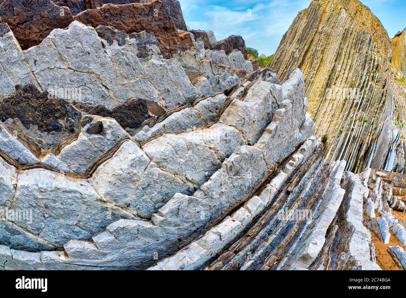 Steeply-tilted Layers of Flysch, Flysch Cliffs, Basque Coast UNESCO ...