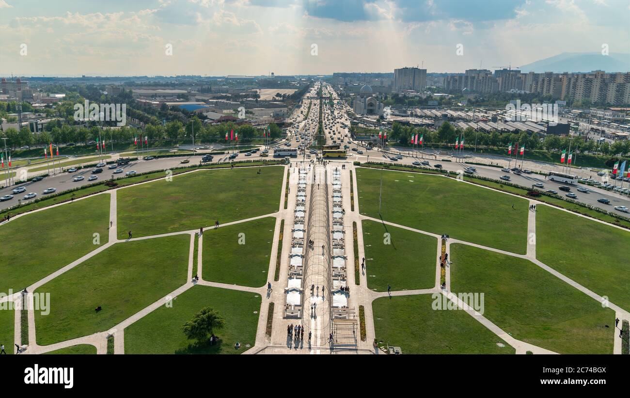 Tehran, Iran - April 2019: Tehran cityscape as seen from Azadi Tower in ...