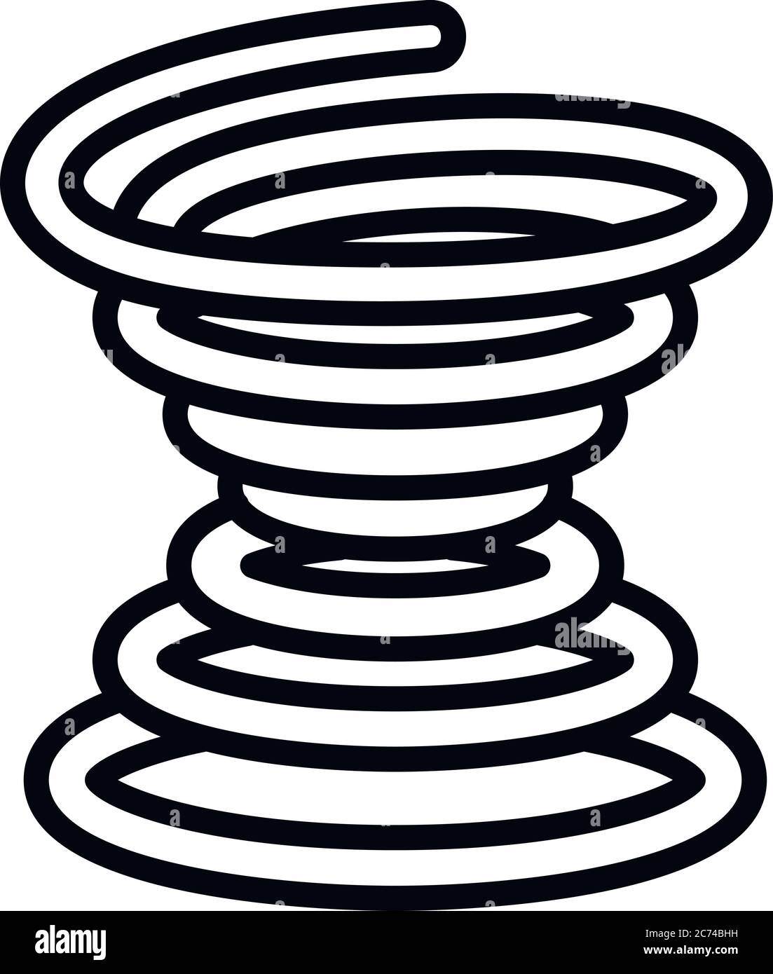 Metal coil icon. Outline metal coil vector icon for web design isolated ...