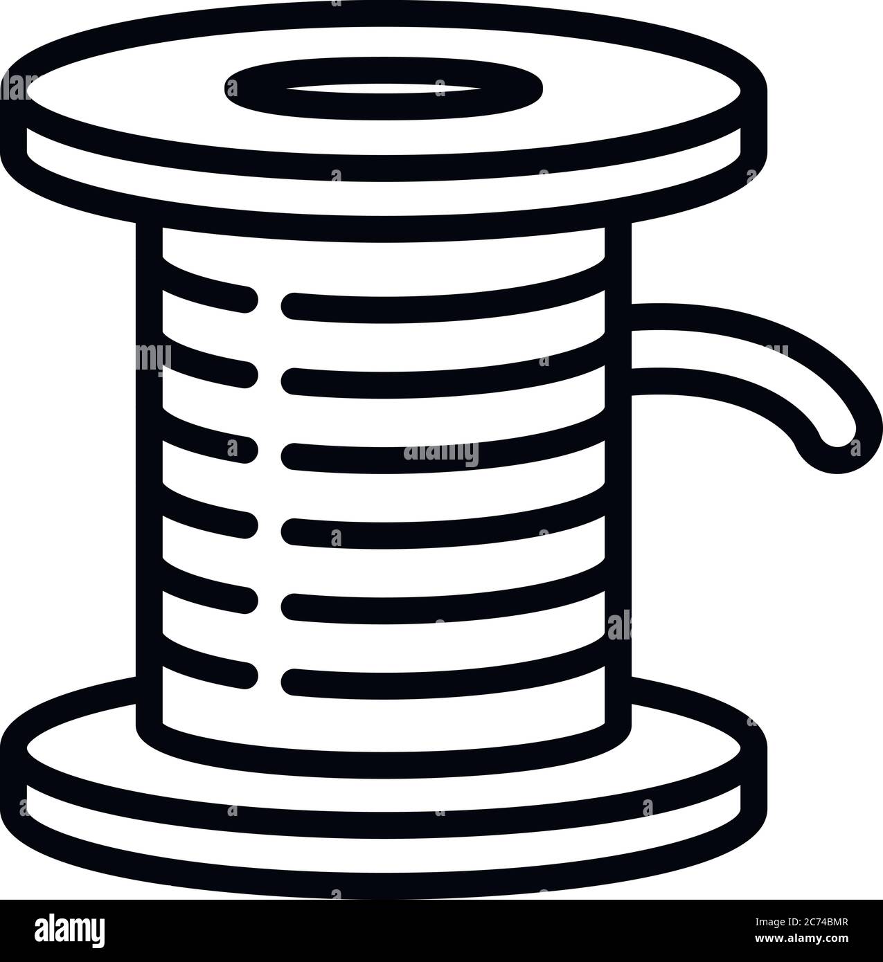 Wood coil icon. Outline wood coil vector icon for web design isolated ...