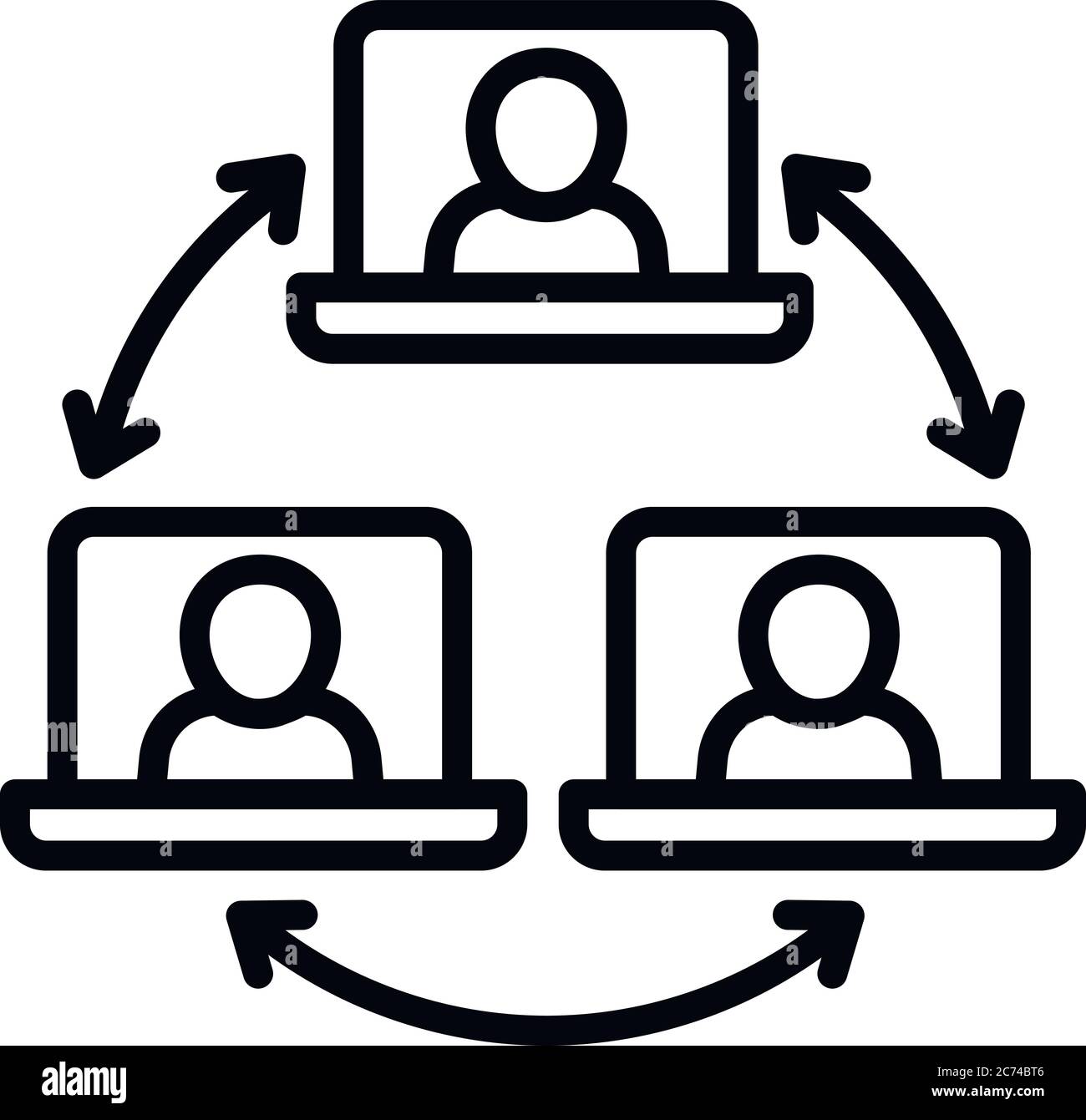 Group online webinar icon. Outline group online webinar vector icon for ...