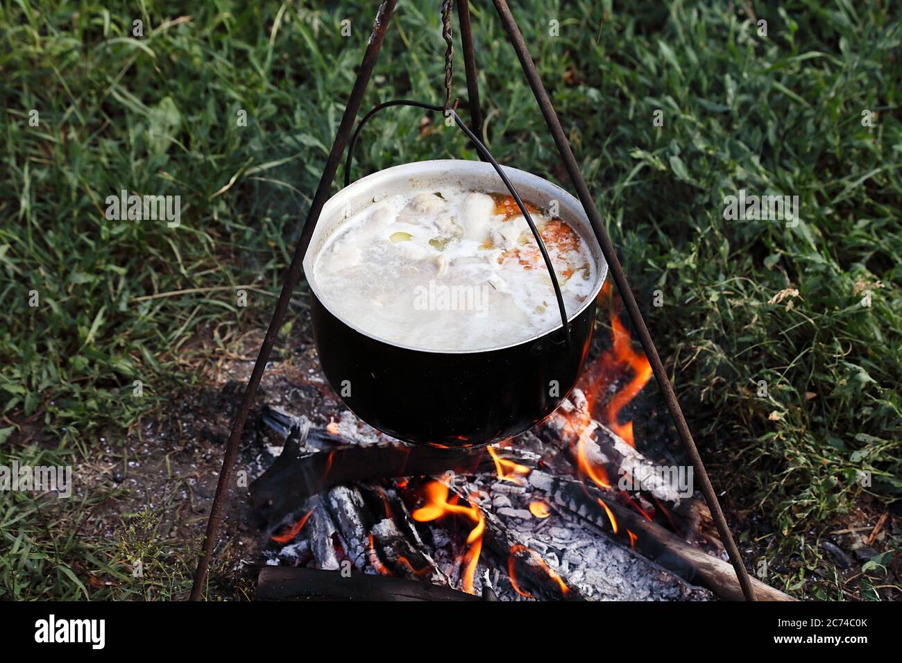Wood fire cooking vegetable soup hi-res stock photography and images ...