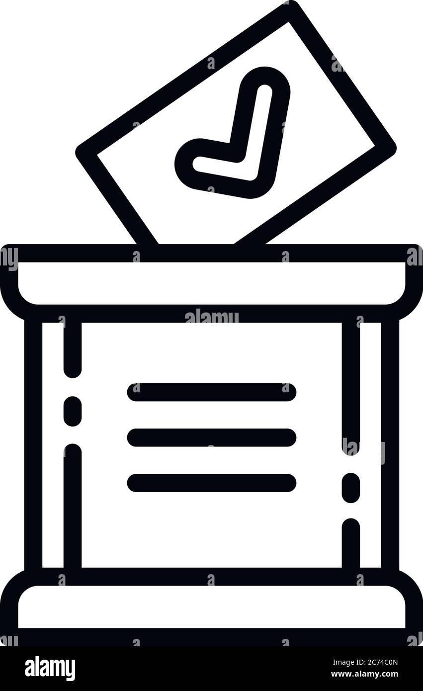 Wood ballot box icon. Outline wood ballot box vector icon for web ...