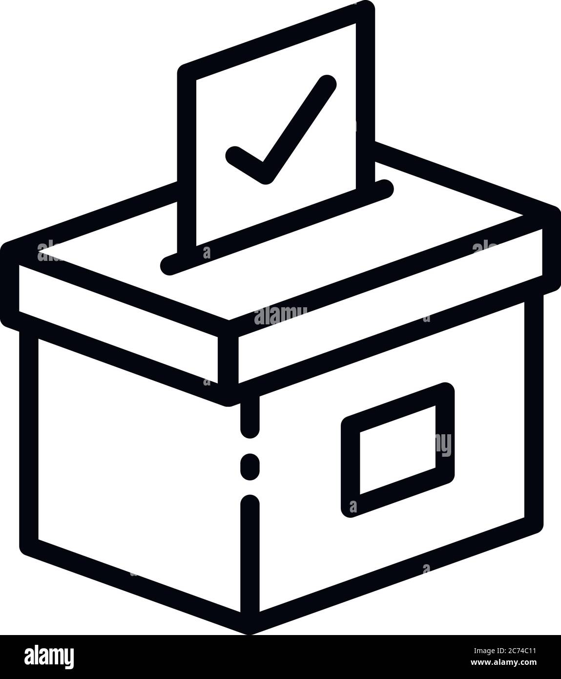 Ballot icon. Outline ballot vector icon for web design isolated on ...