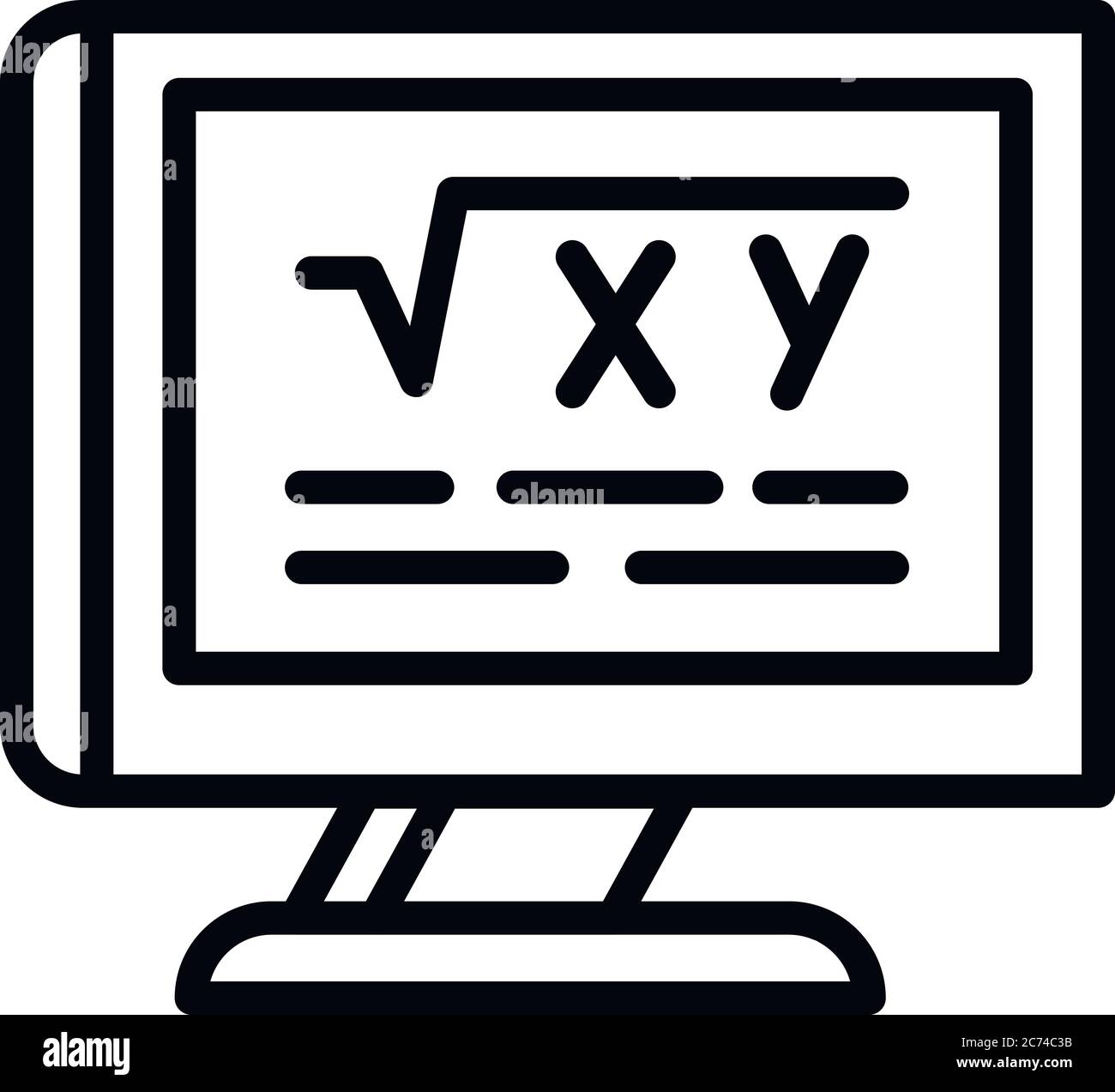 School computer monitor icon. Outline school computer monitor vector ...