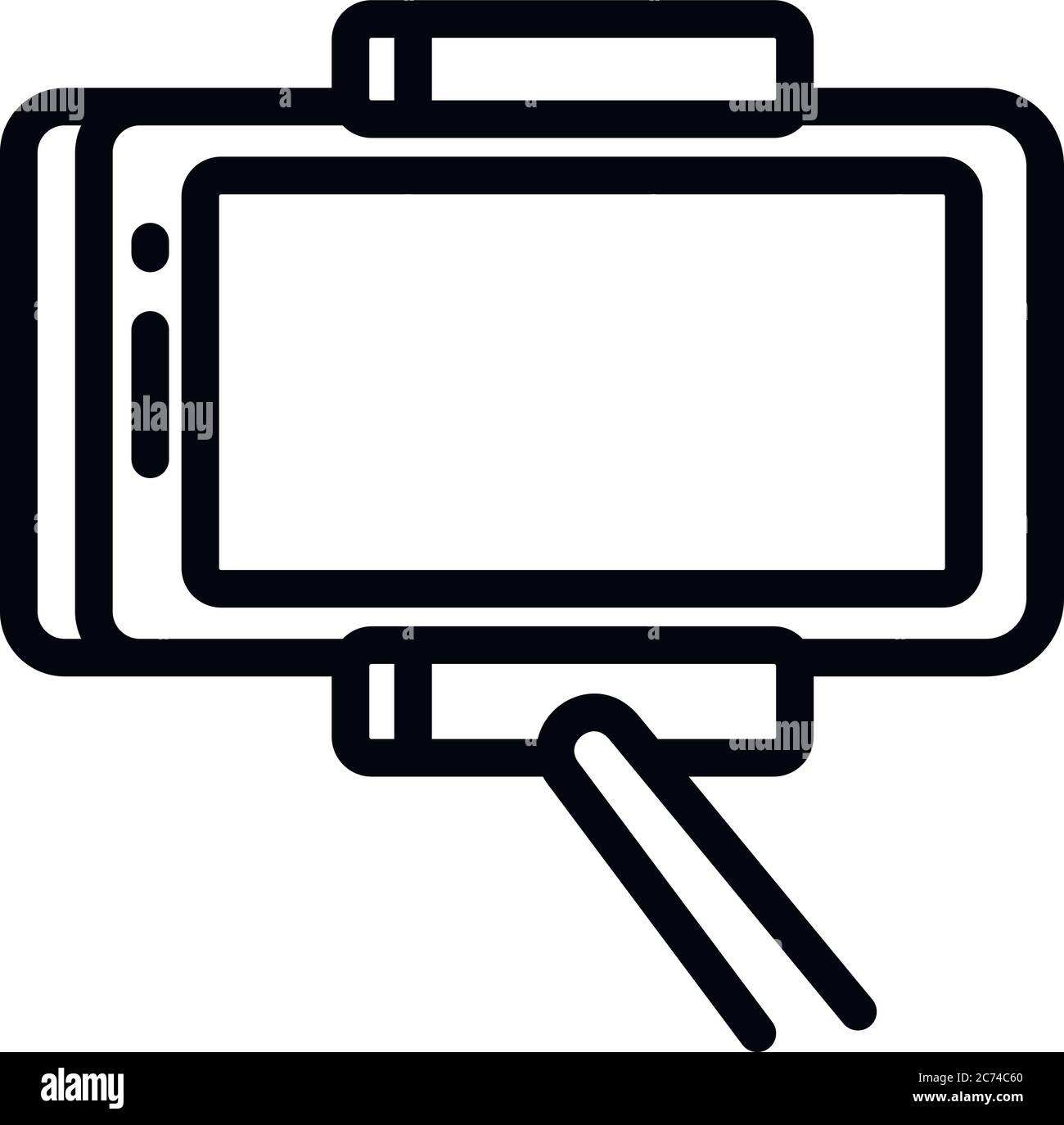 Smartphone selfie icon. Outline smartphone selfie vector icon for web ...