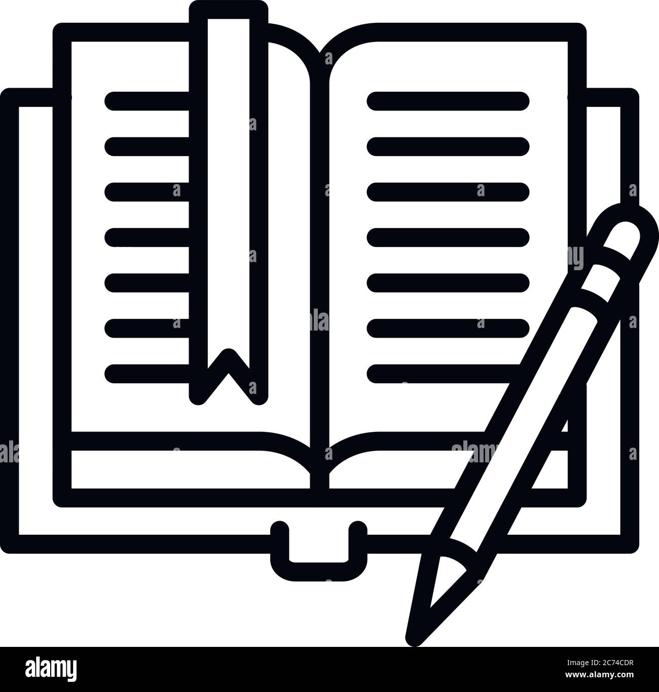 Open school book icon. Outline open school book vector icon for web ...