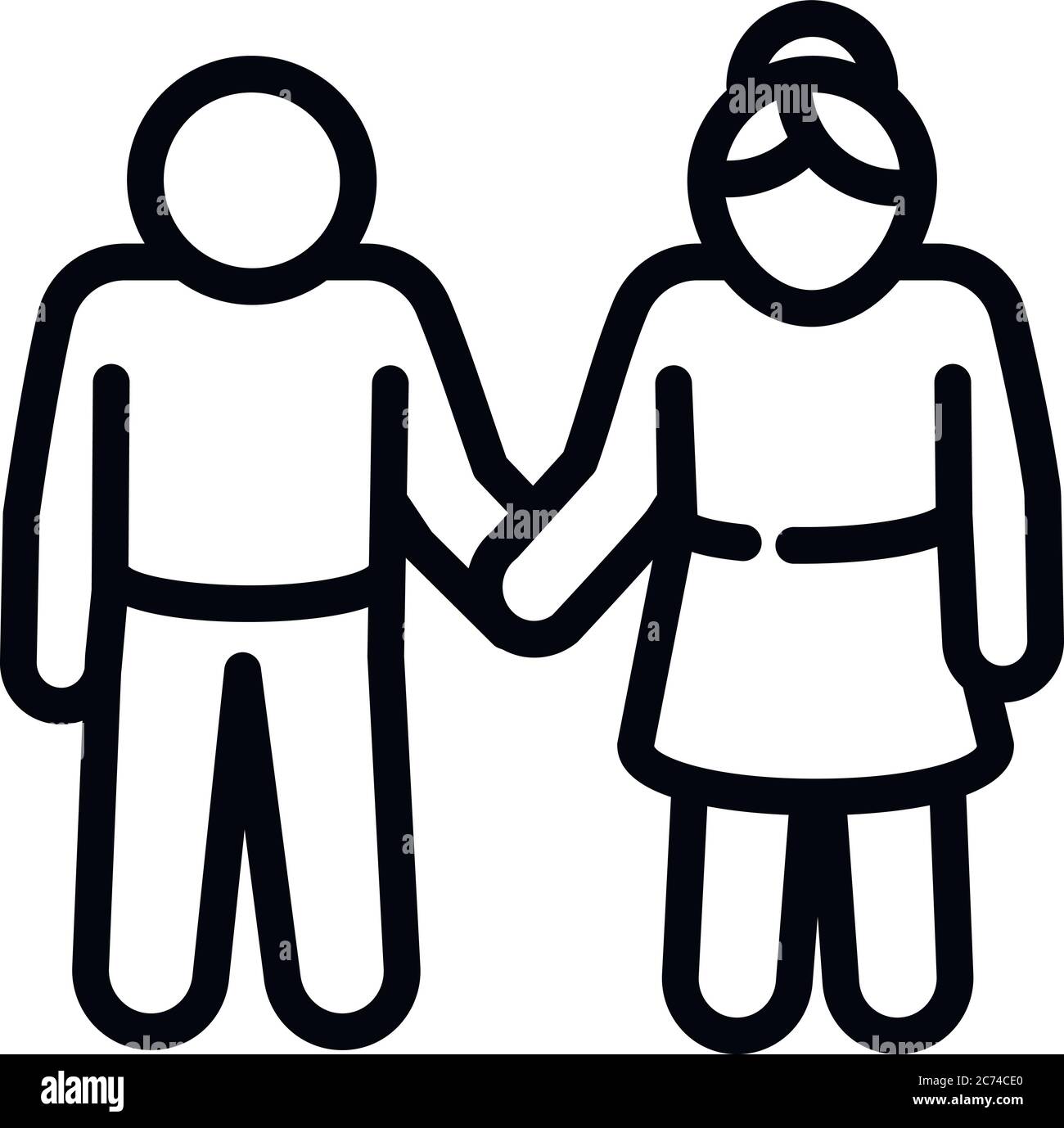Senior couple icon. Outline senior couple vector icon for web design ...