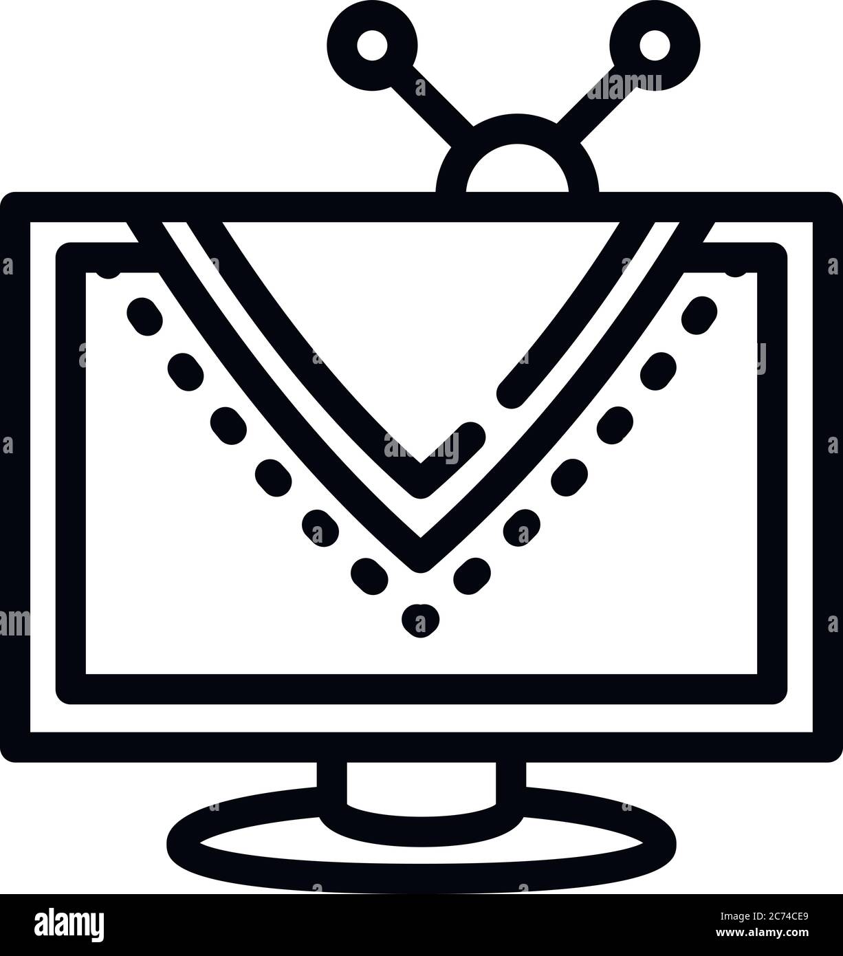 Modern tv set icon. Outline modern tv set vector icon for web design ...