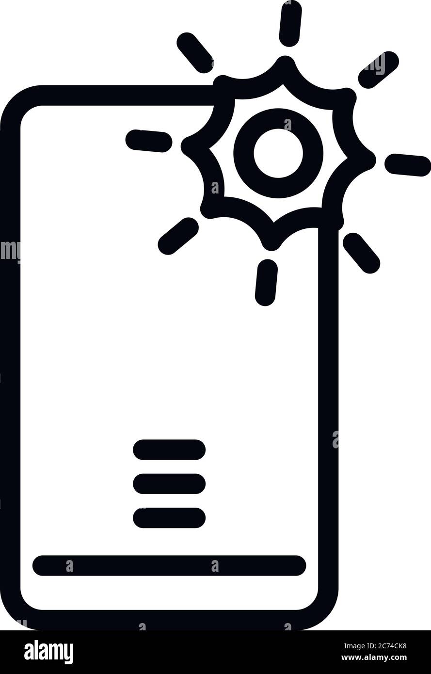 Power flash selfie icon. Outline power flash selfie vector icon for web ...