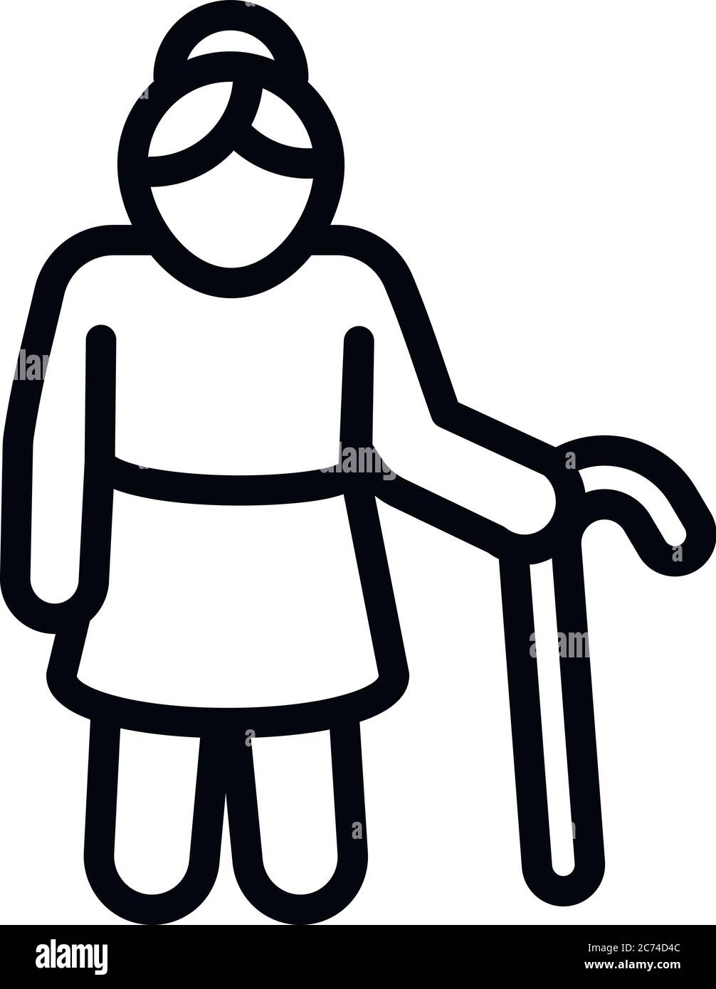 Grandmother icon. Outline grandmother vector icon for web design ...