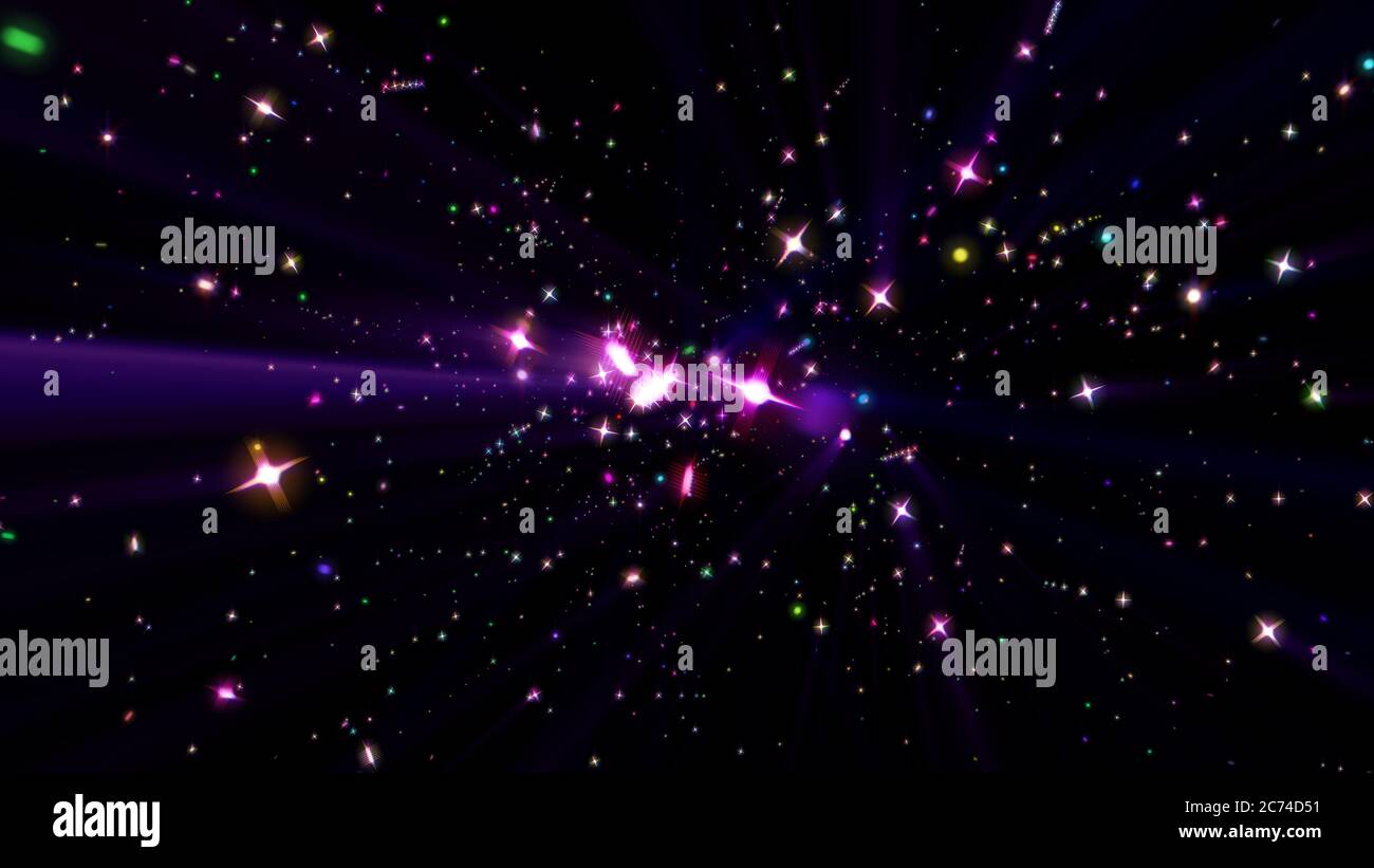 color stars light ray explosion in space Stock Photo - Alamy