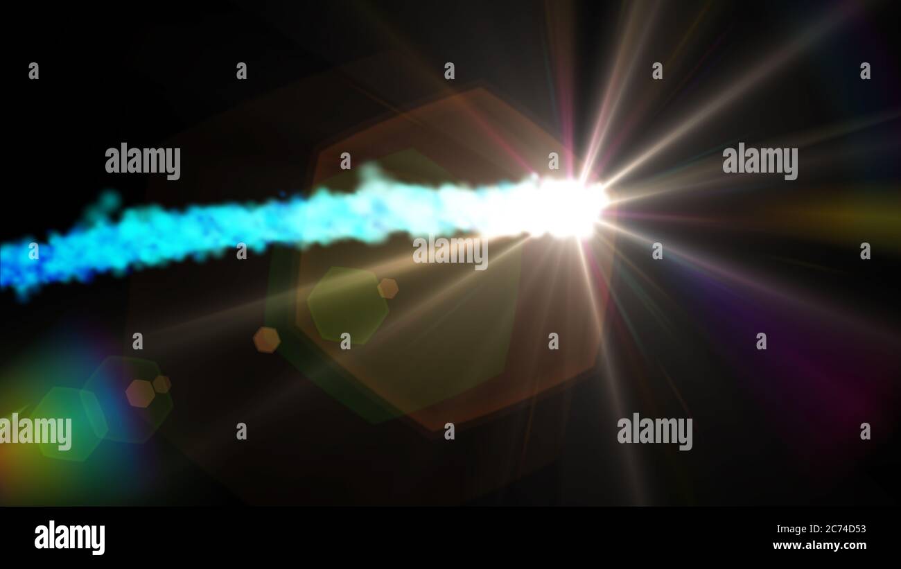 Comet light ray in the sky at Night Stock Photo - Alamy