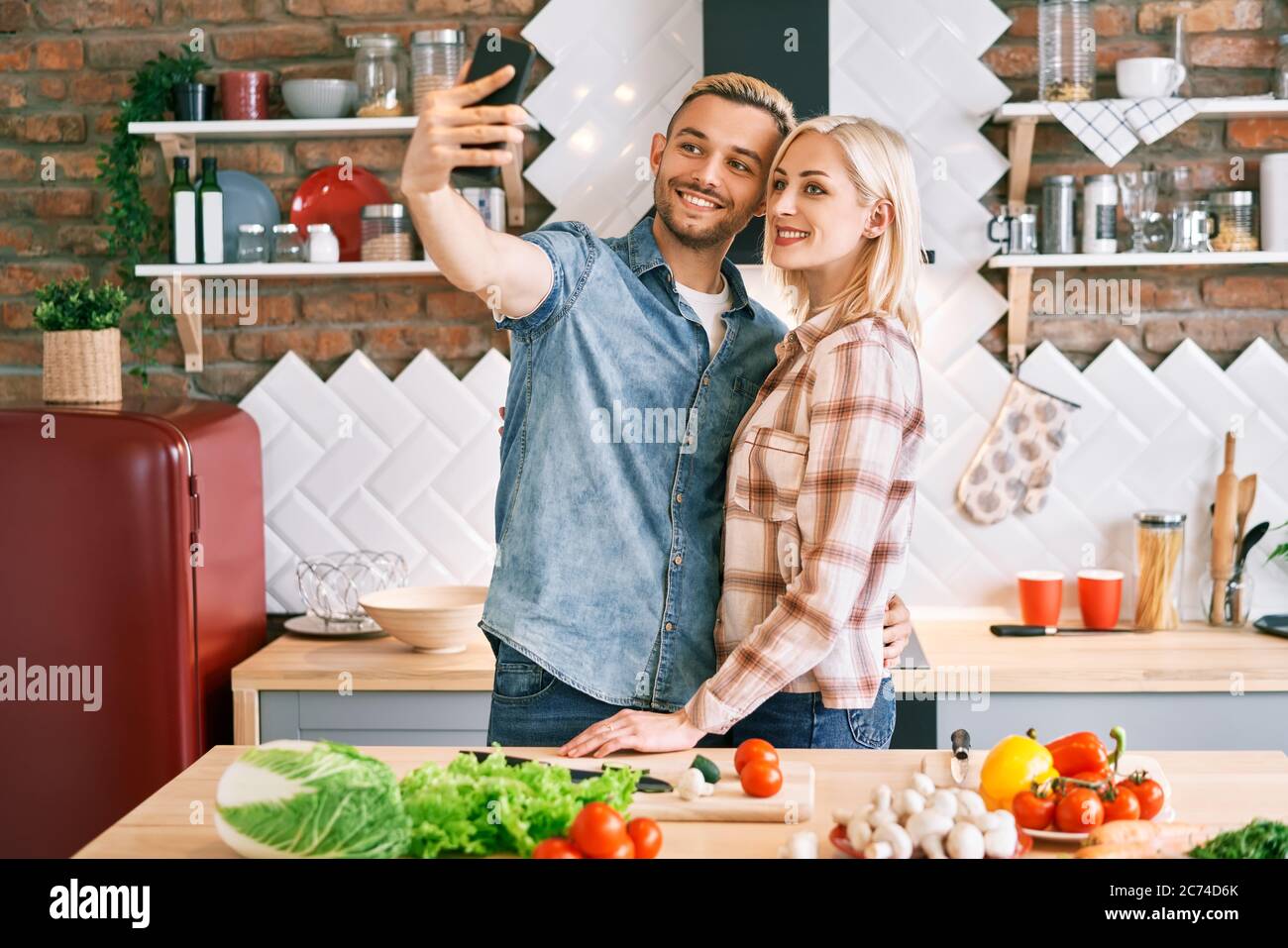 Happy attractive couple take hi-res stock photography and images - Alamy