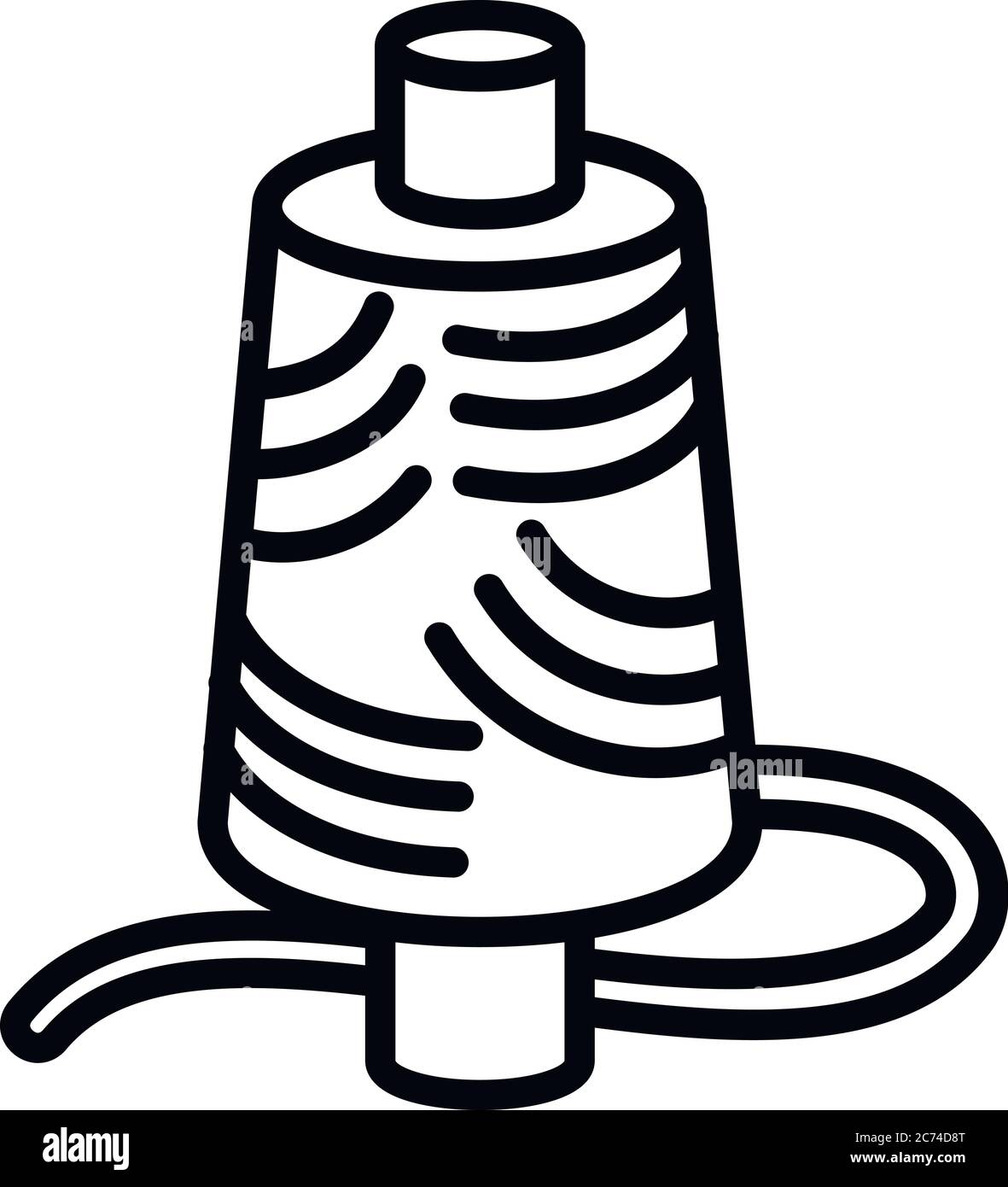 Wired coil icon. Outline wired coil vector icon for web design isolated ...