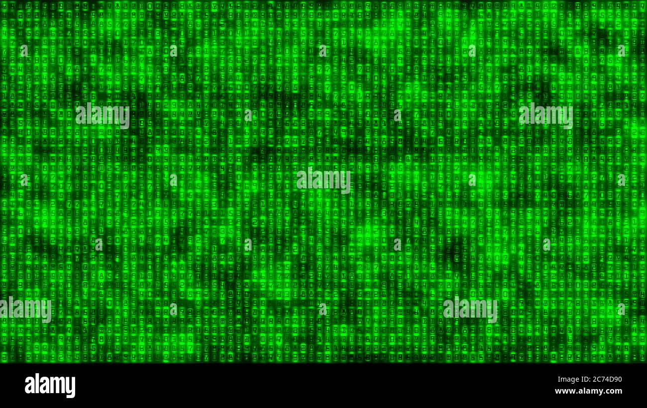 data matrix green binary code, abstract background illustration Stock ...