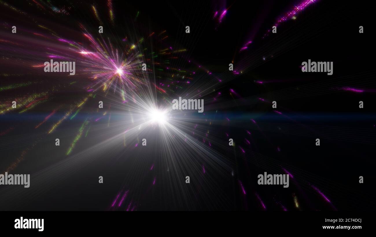 fireworks explosion particle light at night sky Stock Photo - Alamy