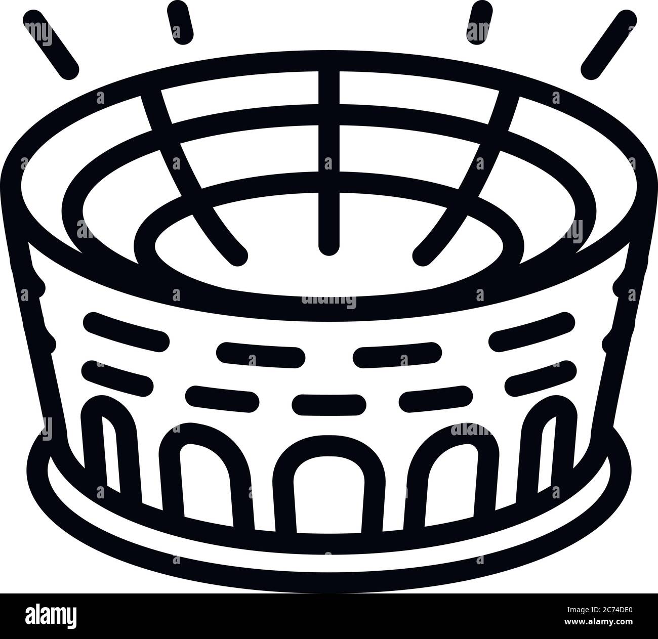 Round sport arena icon. Outline round sport arena vector icon for web ...